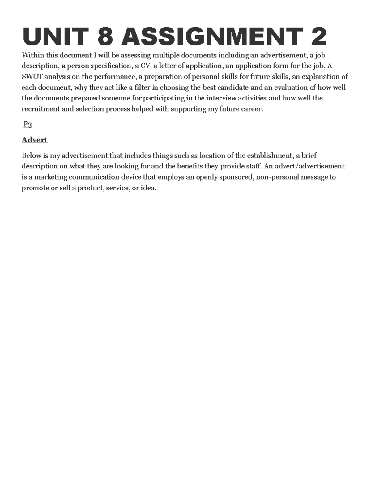 UNIT 8 Assignment 2 - english lang - UNIT 8 ASSIGNMENT 2 Within this ...