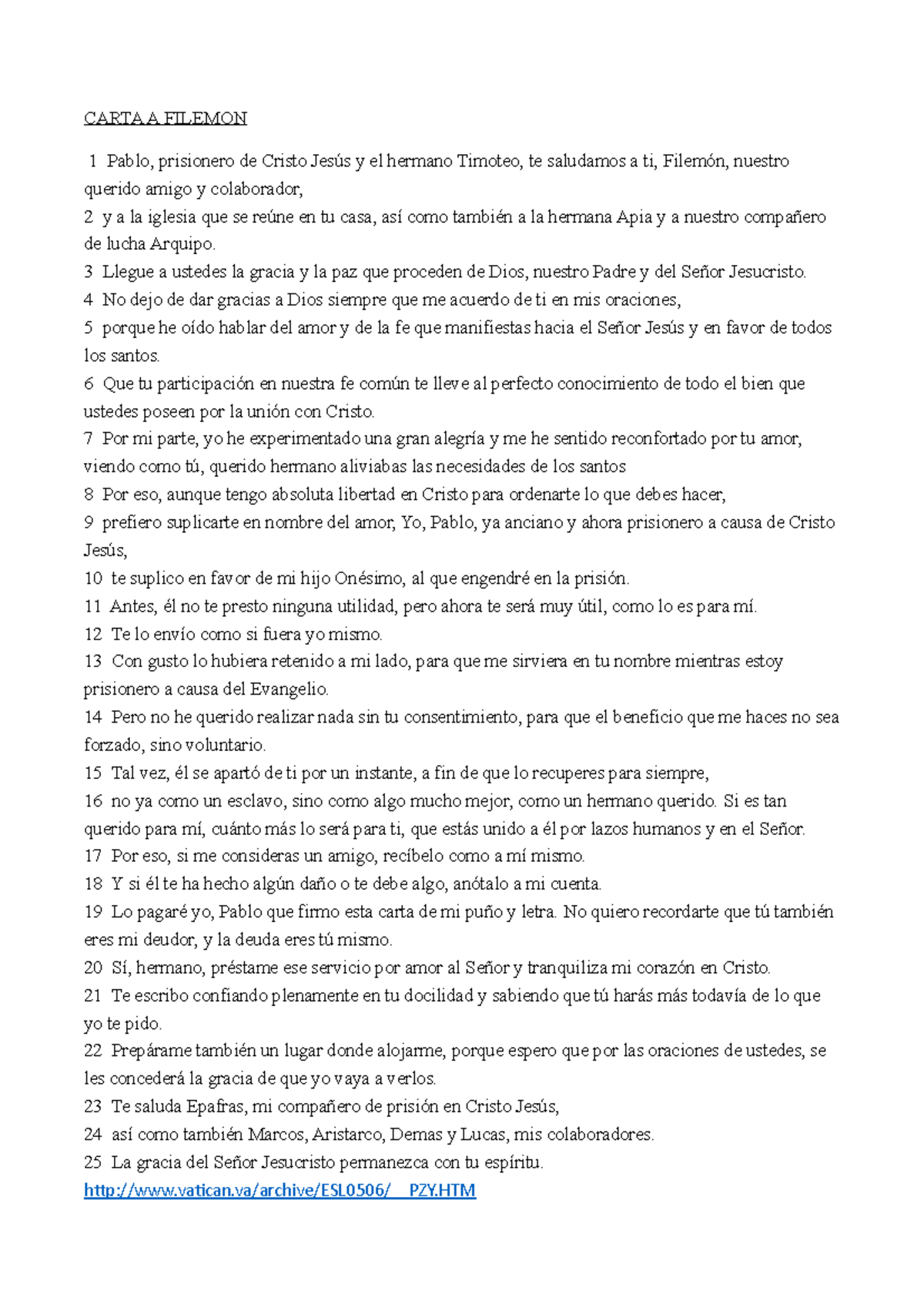 1 Carta A Filemon - segunda parte primer capitulo - CARTA A FILEMON 1 ...
