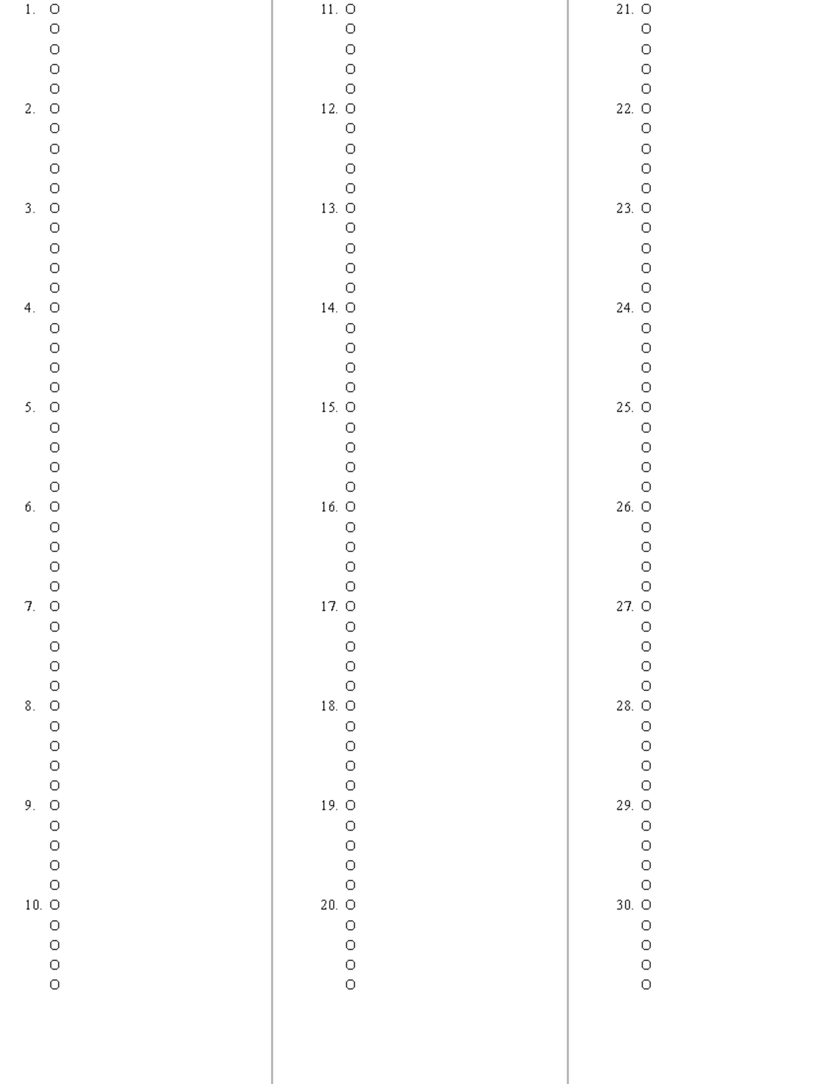 EXAM Choices Paper - Exam choice sheet for online examinations - 1. O O ...