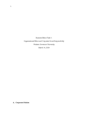 C717 Task 2 Assignment - 1 Business Ethics Task 2: Employees’ Rights ...