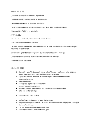 Synthèse cours CAQ - Résumé Chimie Analytique Quantitative - Chimie ...