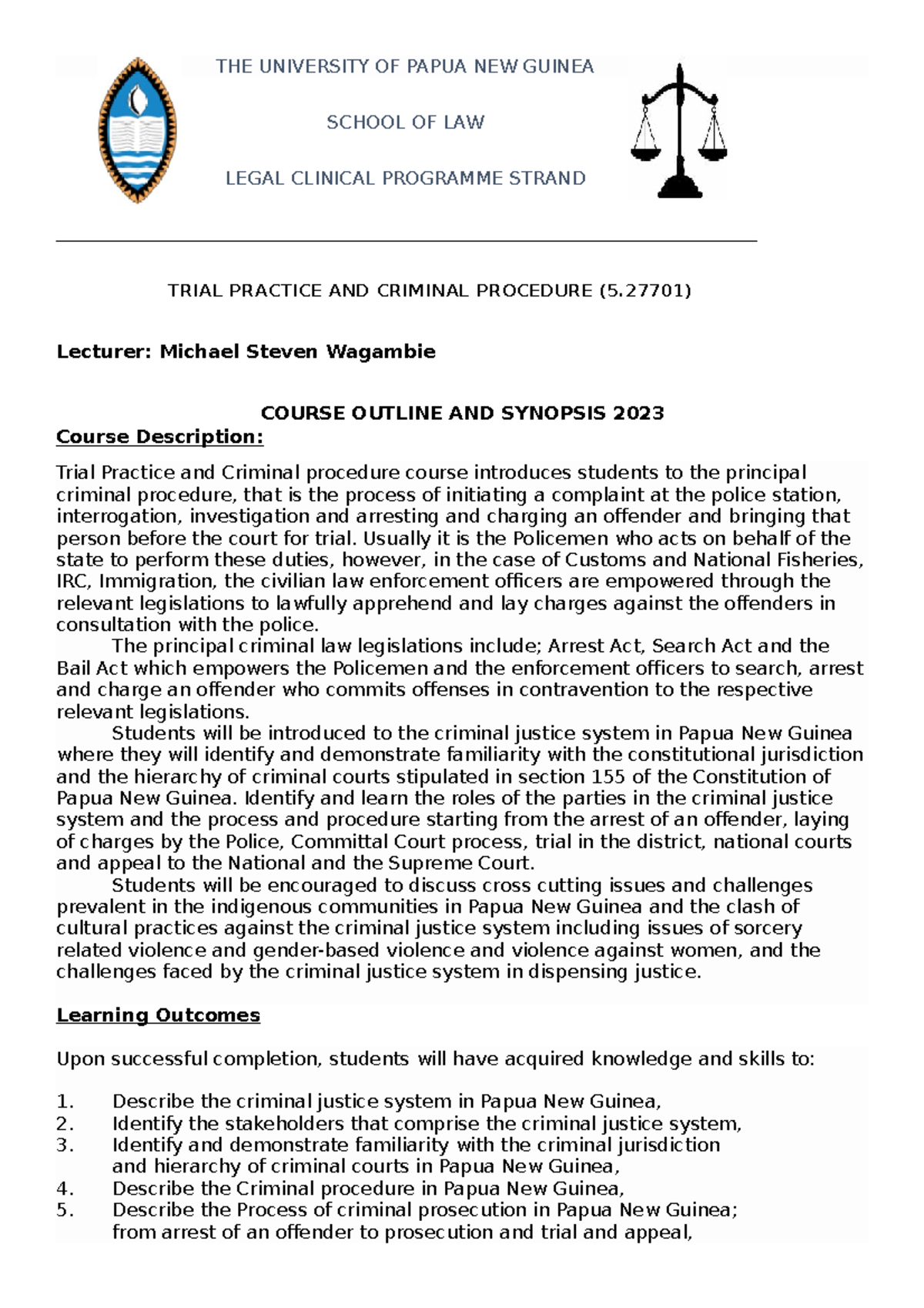 (5.27701).Trial Practice Criminal Procedure - THE UNIVERSITY OF PAPUA ...
