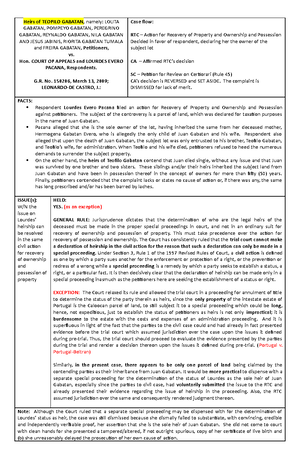 Rule 75 #2 Garcia v. Santos (2020) - IN THE MATTER OF THE PETITION FOR ...