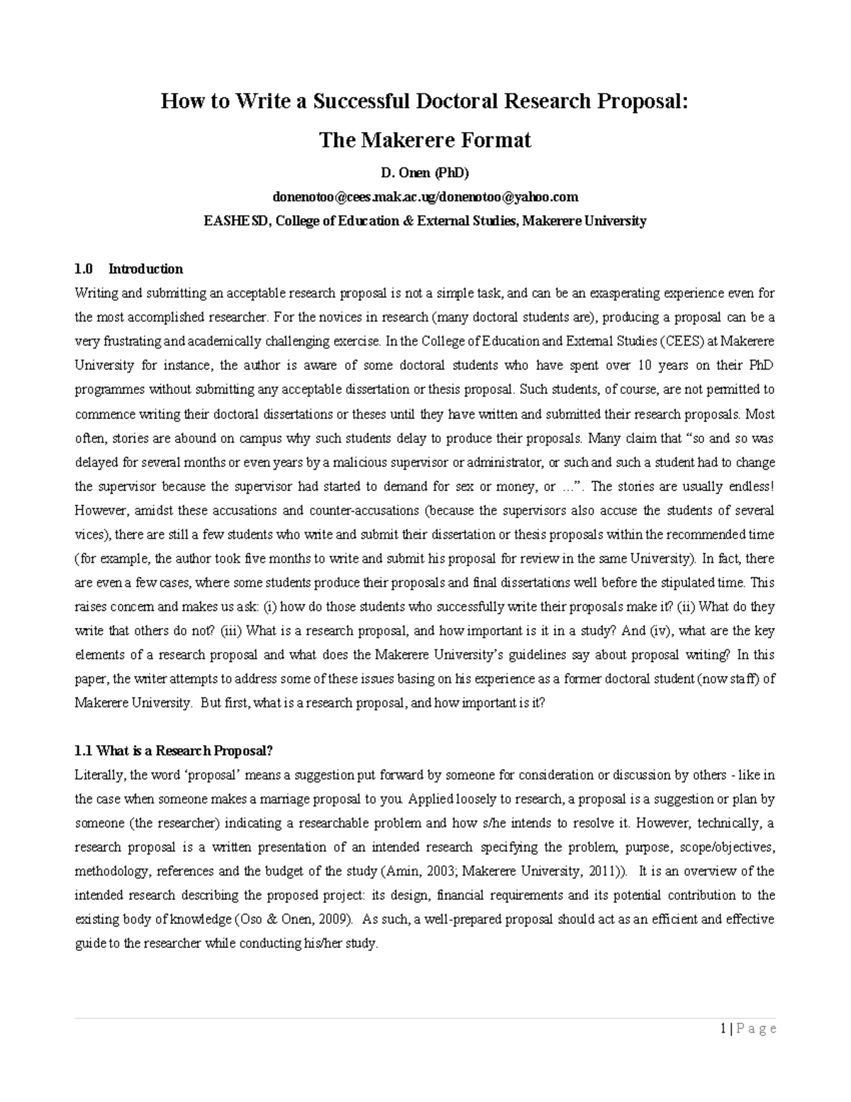 How to Write a Doctoral Research Proposal at Makerere University - How ...