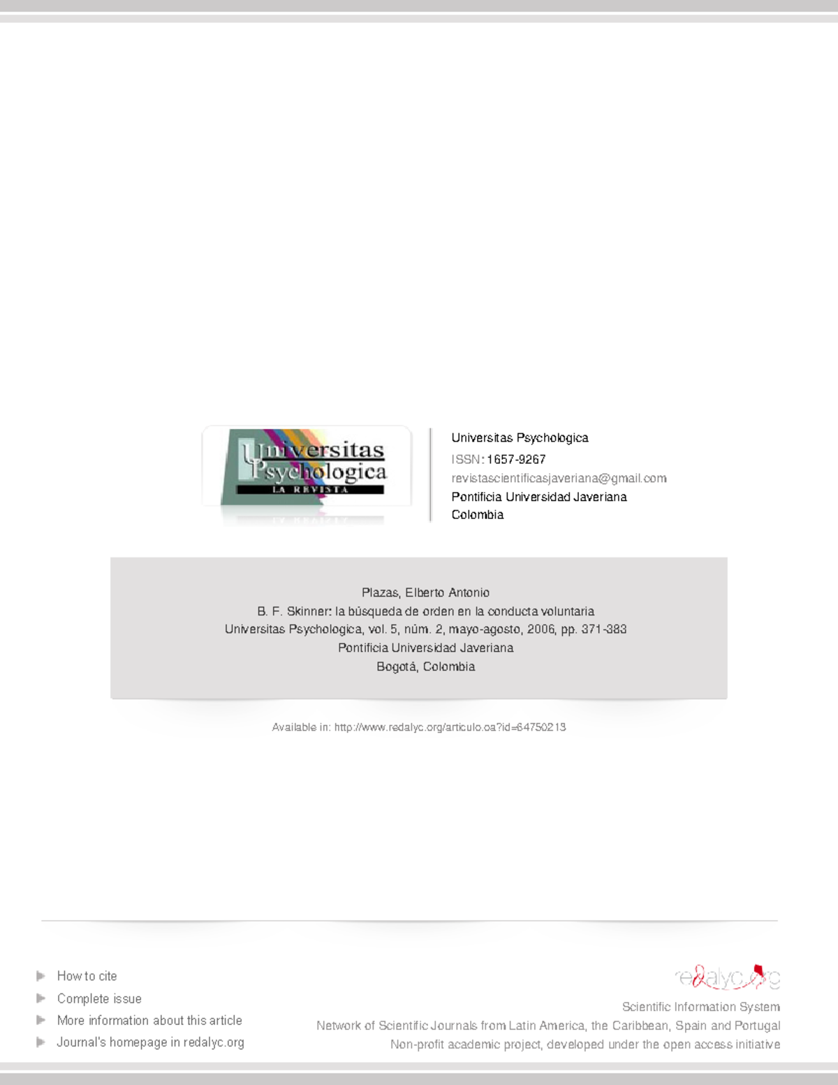 La Busqueda del orden en la conducta voluntaria - Universitas ...