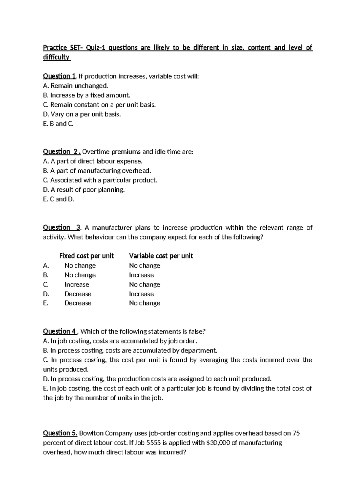 Quiz1-LMS -Practice - Practice SET- Quiz-1 questions are likely to be different in size, content ...