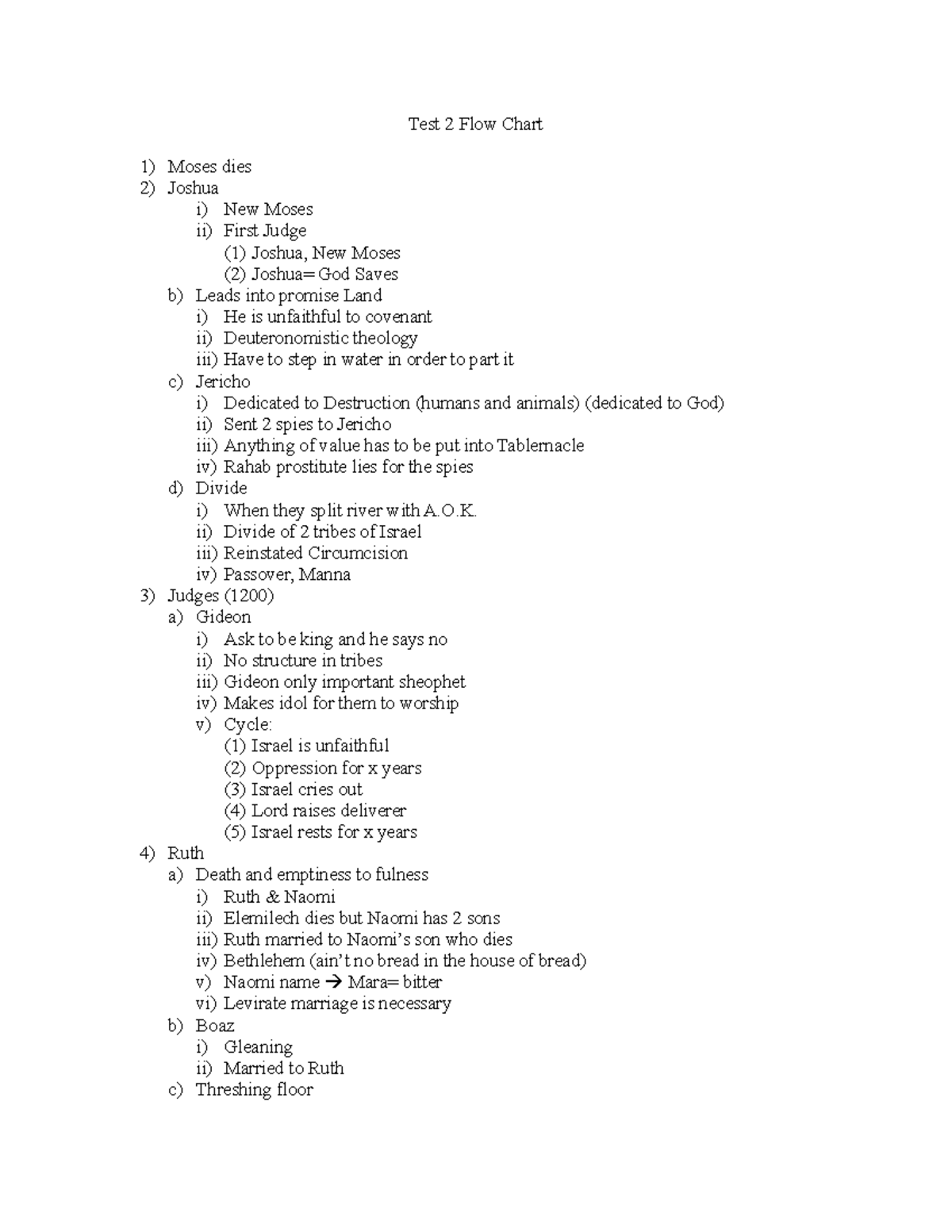Test 2 Flow Chart - Lecture notes from Christian Scriptures with Dr ...