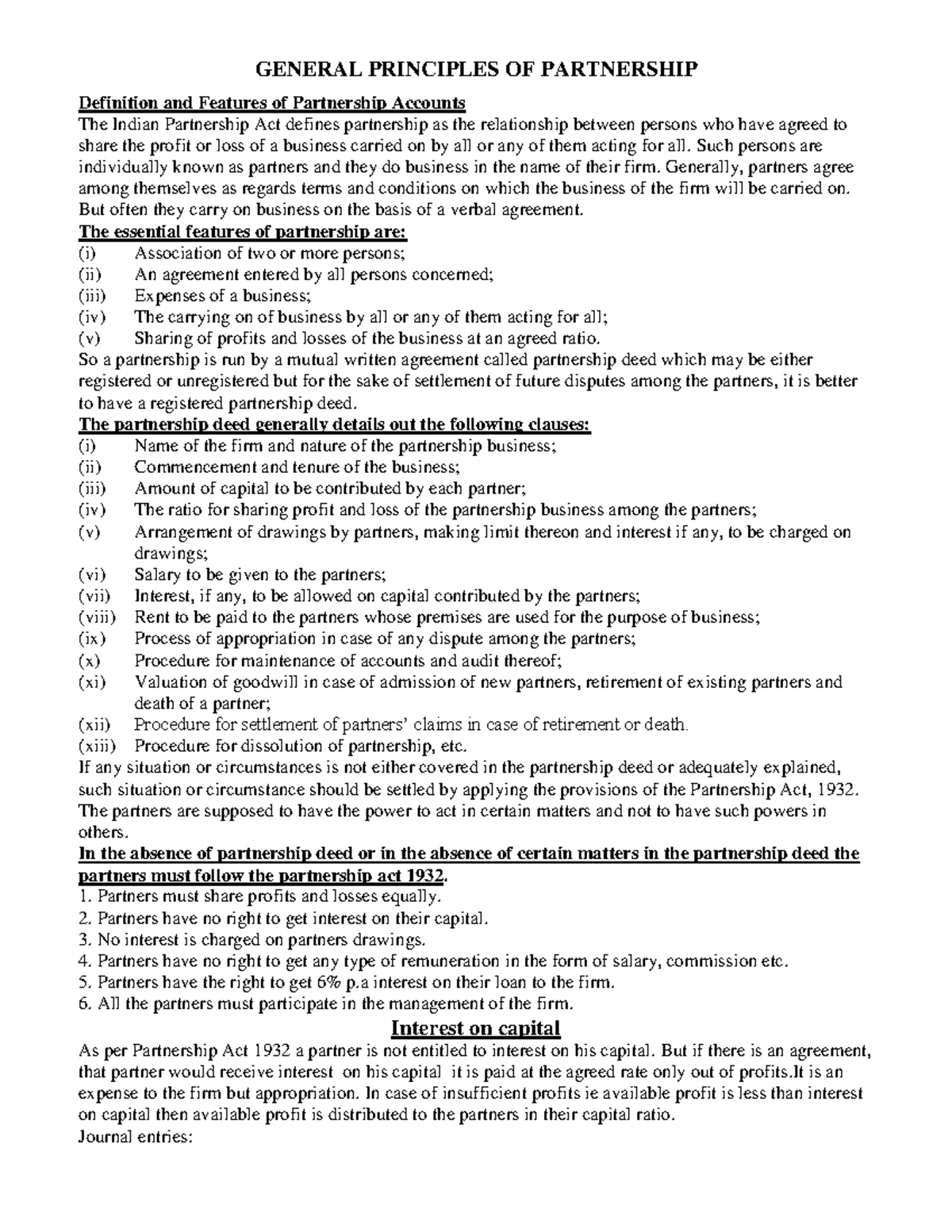 1. General principles of partnership - GENERAL PRINCIPLES OF ...