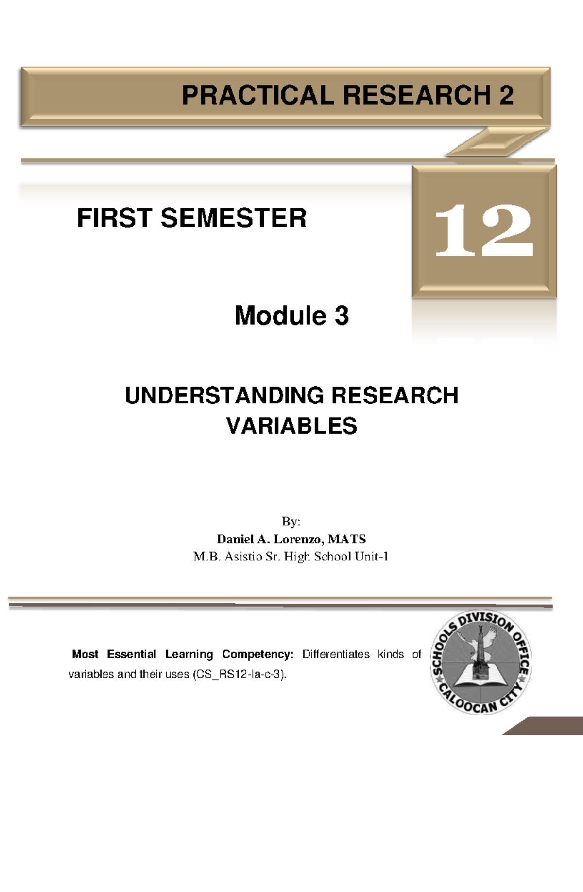 25777581 - Learning Modules - PRACTICAL RESEARCH 2 FIRST SEMESTER ...