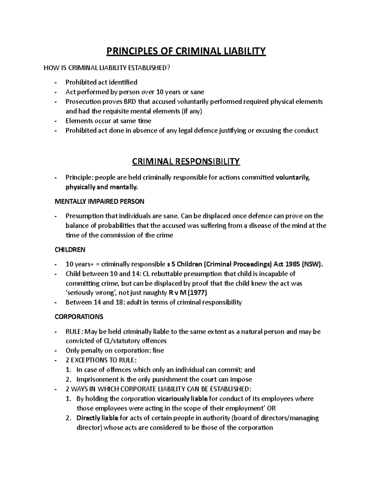 Principles OF Criminal Liability - PRINCIPLES OF CRIMINAL LIABILITY HOW ...