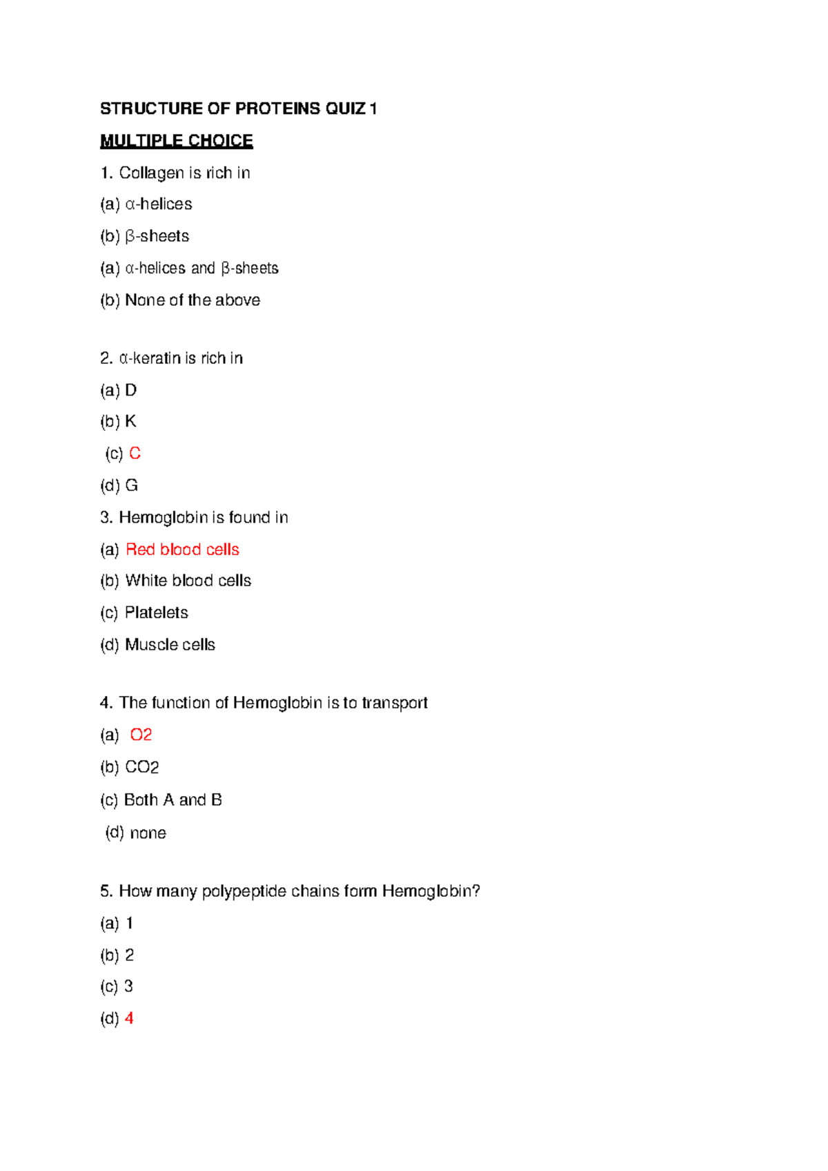 QUIZ 2 AND 3 WITH MEMO - LEARN - STRUCTURE OF PROTEINS QUIZ 1 MULTIPLE ...