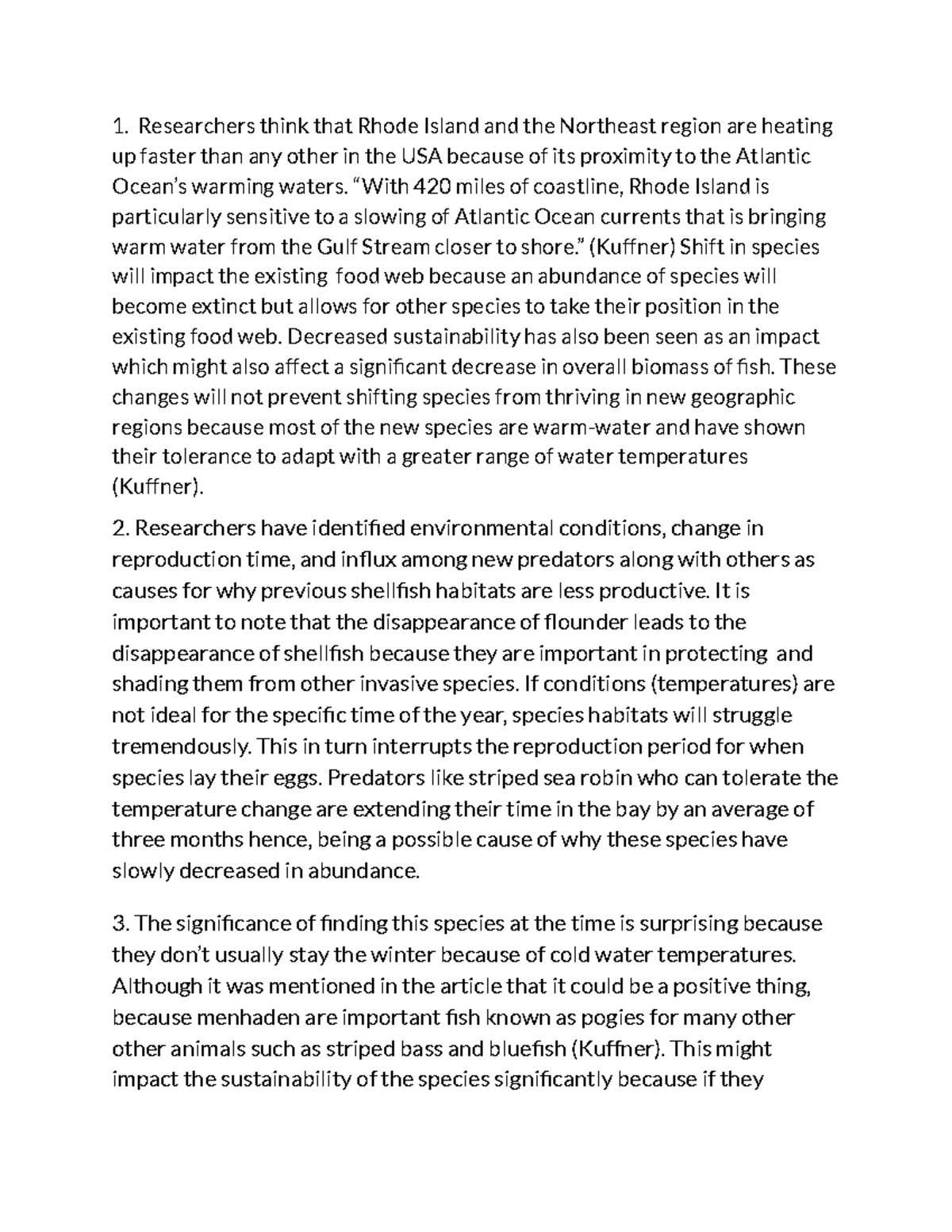 AFS105G Wk 13 Hw - Homework assignment - 1. Researchers think that ...