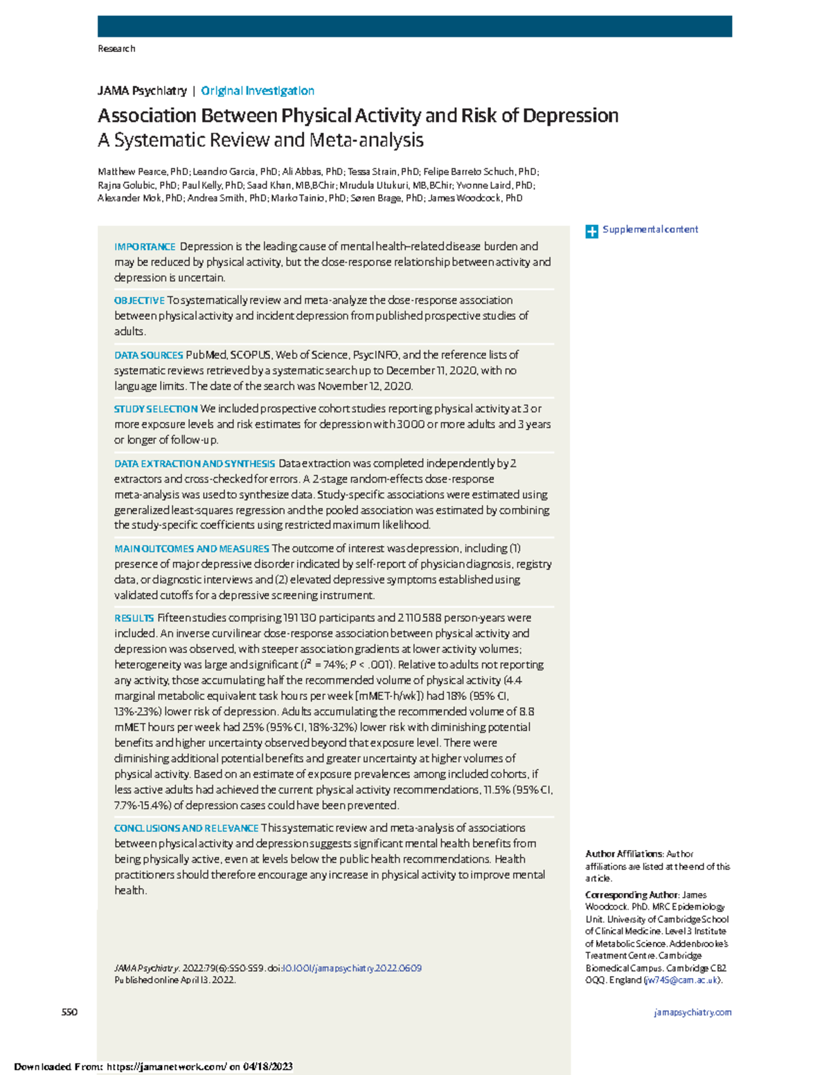 Exercise reduces depression and inflammation but intensity matters ...