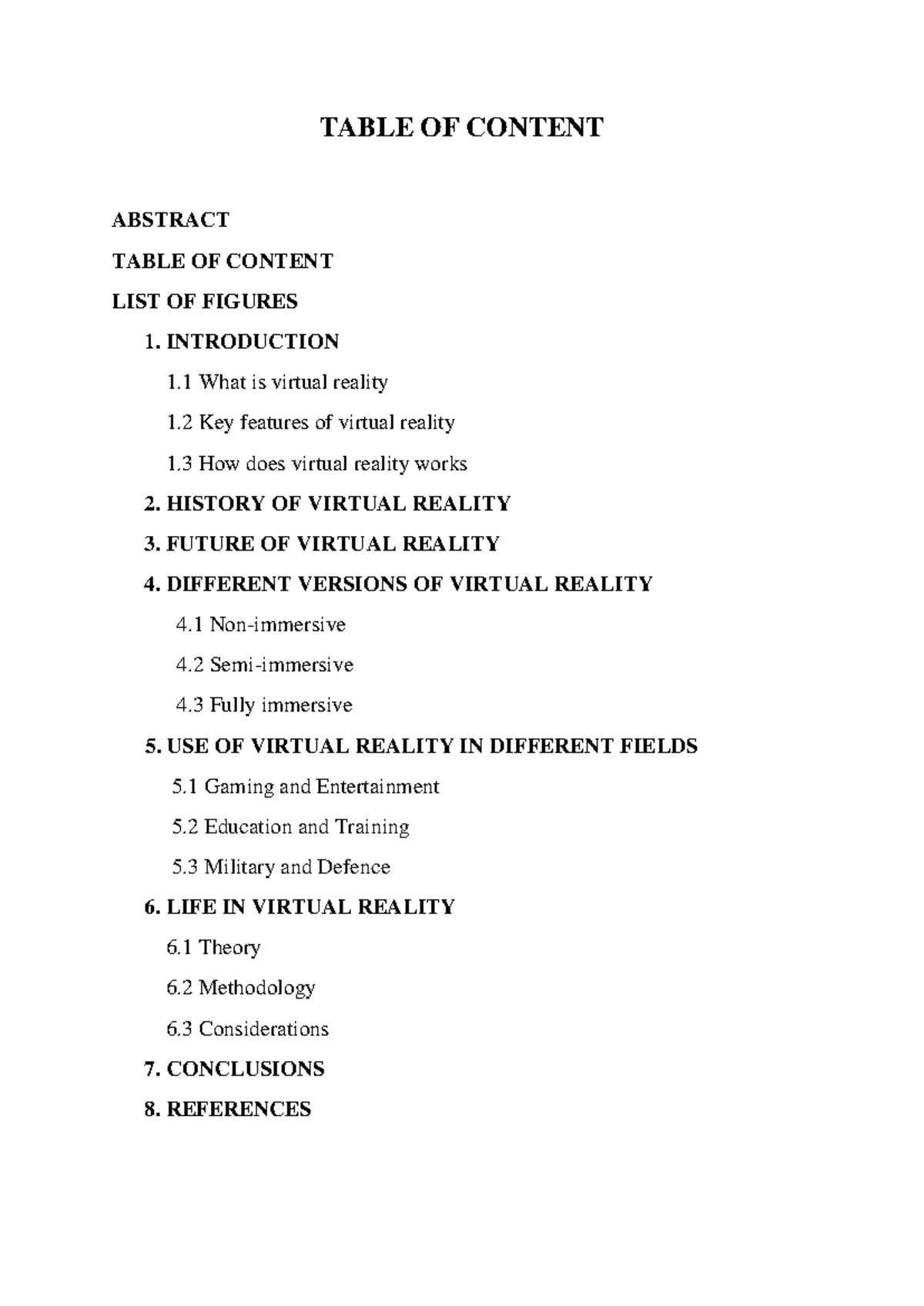 Table OF Content - TABLE OF CONTENT ABSTRACT TABLE OF CONTENT LIST OF ...