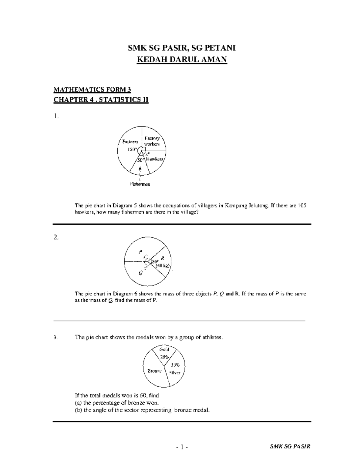 Chapter 4 Statistics II - SMK SG PASIR, SG PETANI KEDAH DARUL AMAN ...