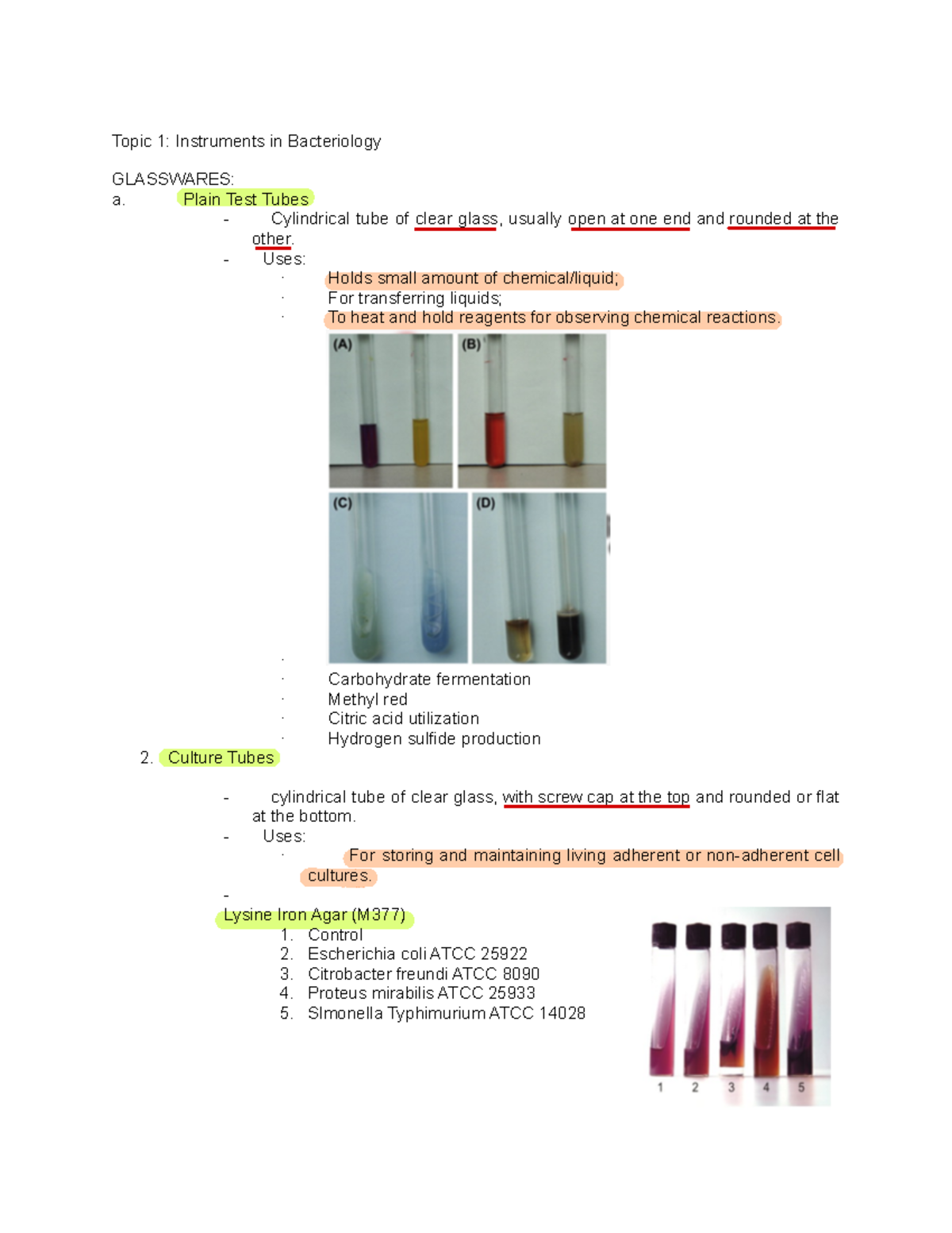 Bacte Lab Prelim Transes - Topic 1 : Instruments in Bacteriology ...