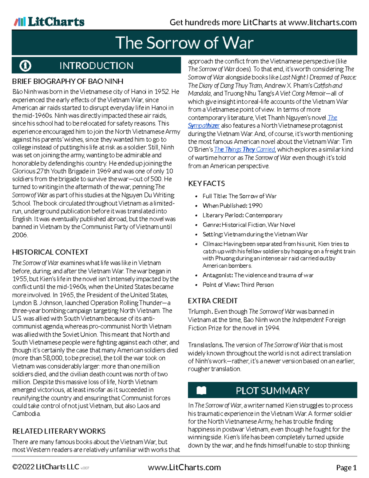 The-Sorrow-of-War-Lit Chart - The Sorrow of War BRIEF BIOGRAPHY OF BAO ...
