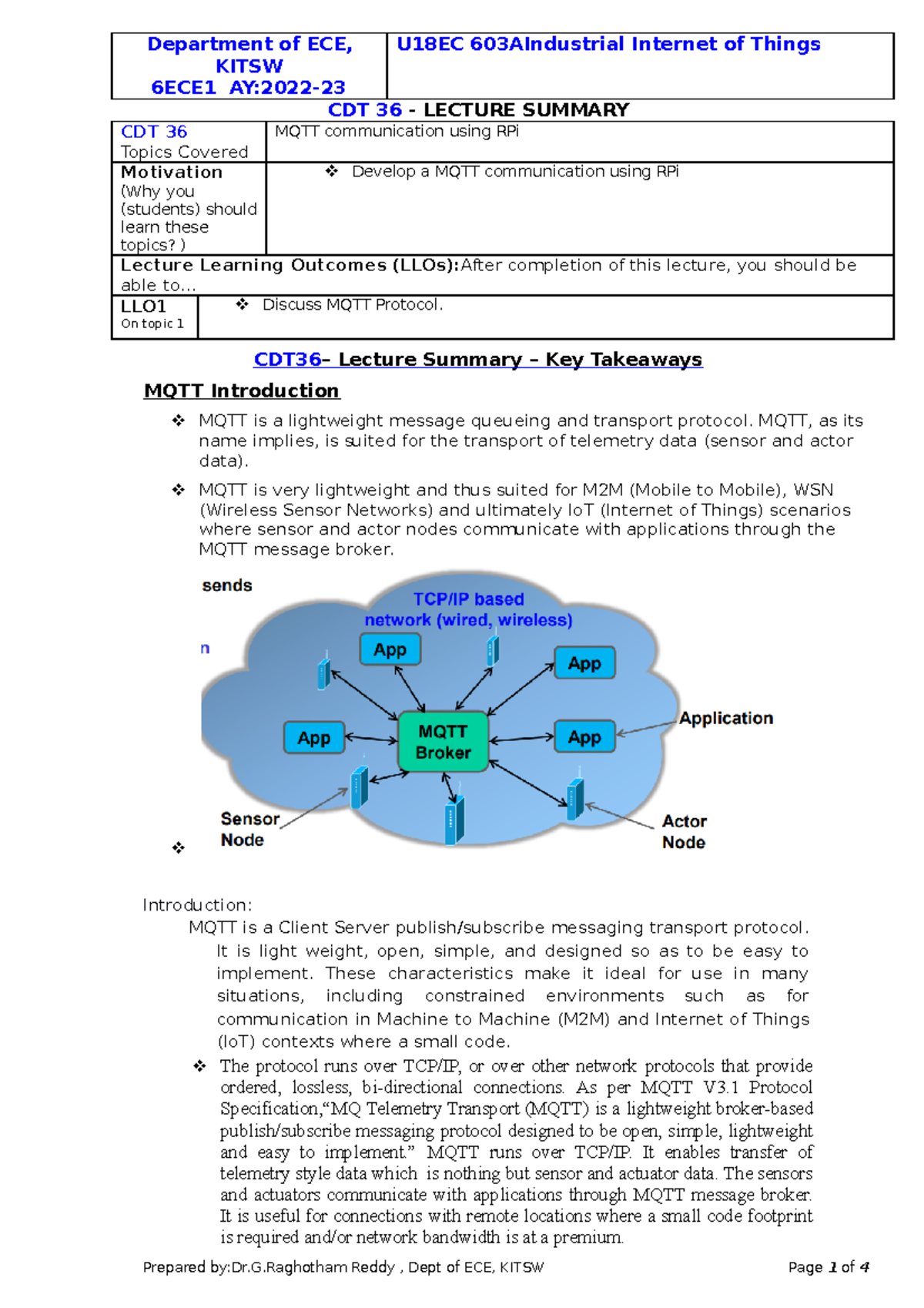 Industrial Internet OF Things-3 - KITSW 6ECE1 AY:2022- CDT 36 - LECTURE ...
