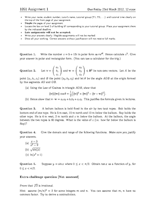 Math1051 Functions 2020 - MATH1051 Problem Sheet #2: SEQUENCES Semester ...