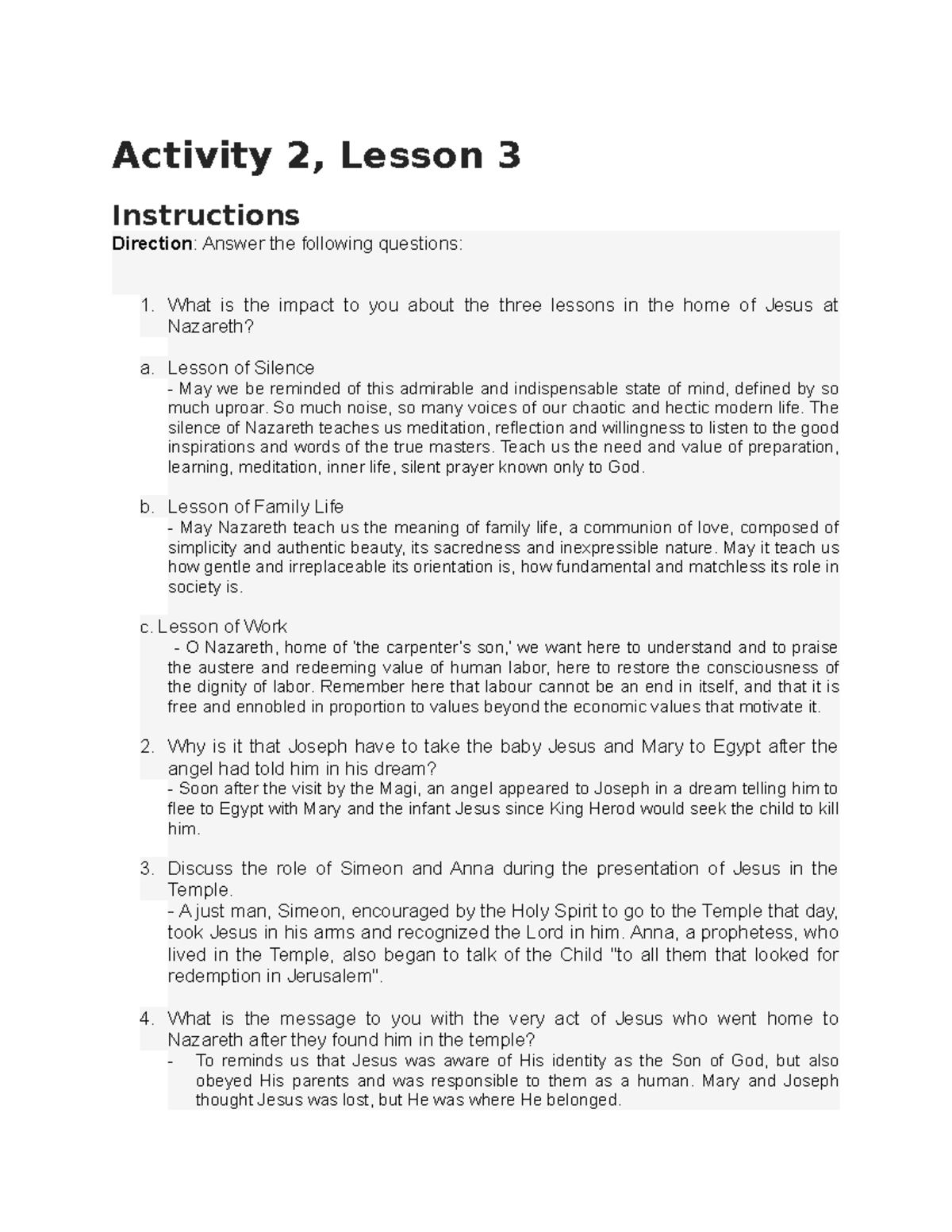 Activity 2 RS - .... - Activity 2, Lesson 3 Instructions Direction ...