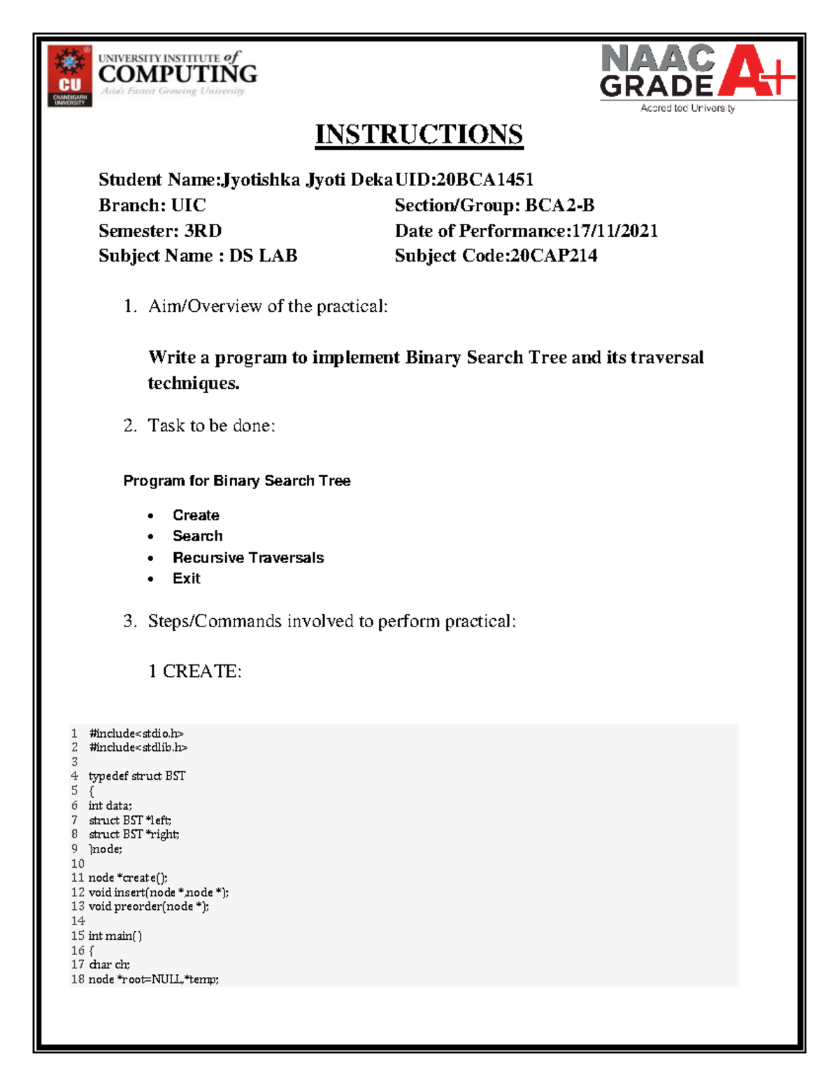 Worksheet 8 dds - lknsdioawkj - INSTRUCTIONS Student Name:Jyotishka ...