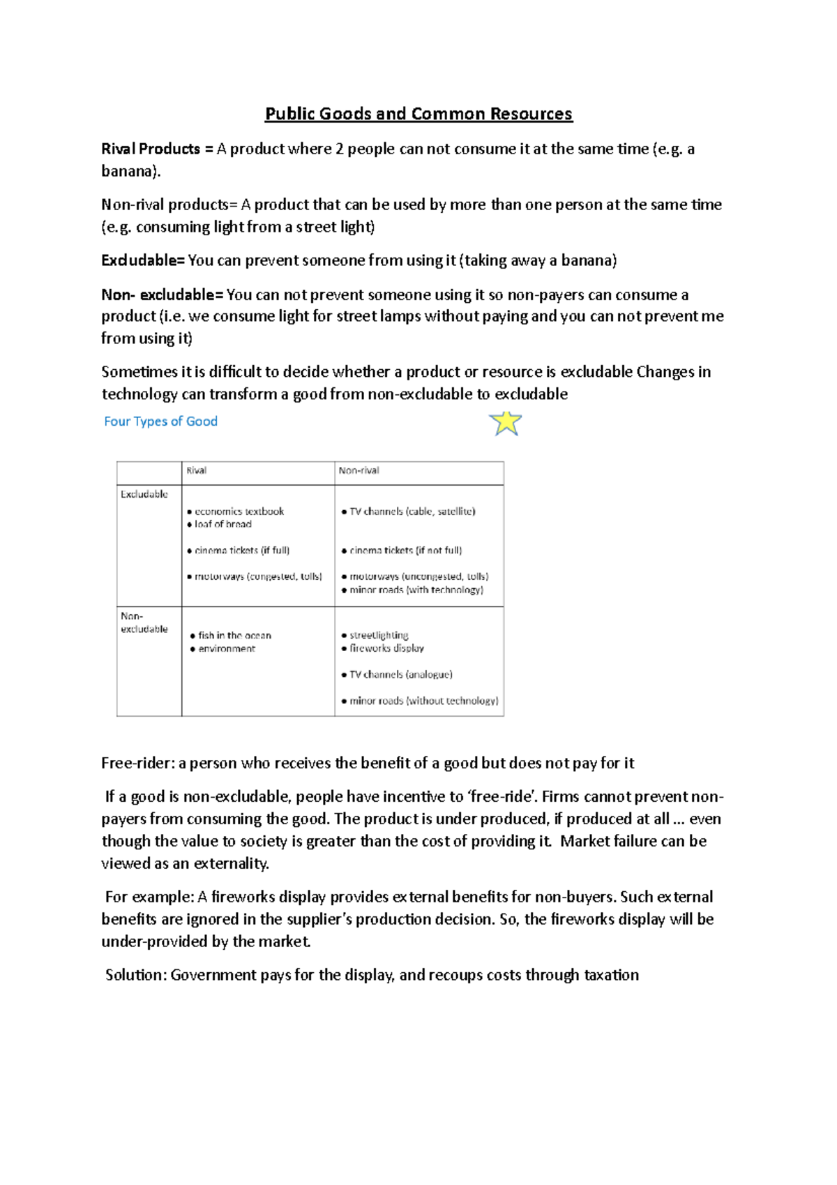 Microeconomics Lecture 26 - Public Goods and Common Resources Rival ...