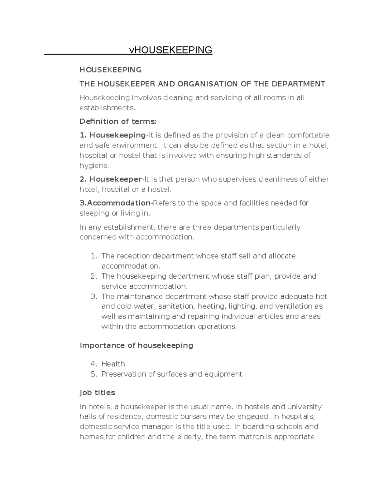 Housekeeping Notes Edited - 😉🫠😃🫠🫠🫠🫠vHOUSEKEEPING HOUSEKEEPING THE ...