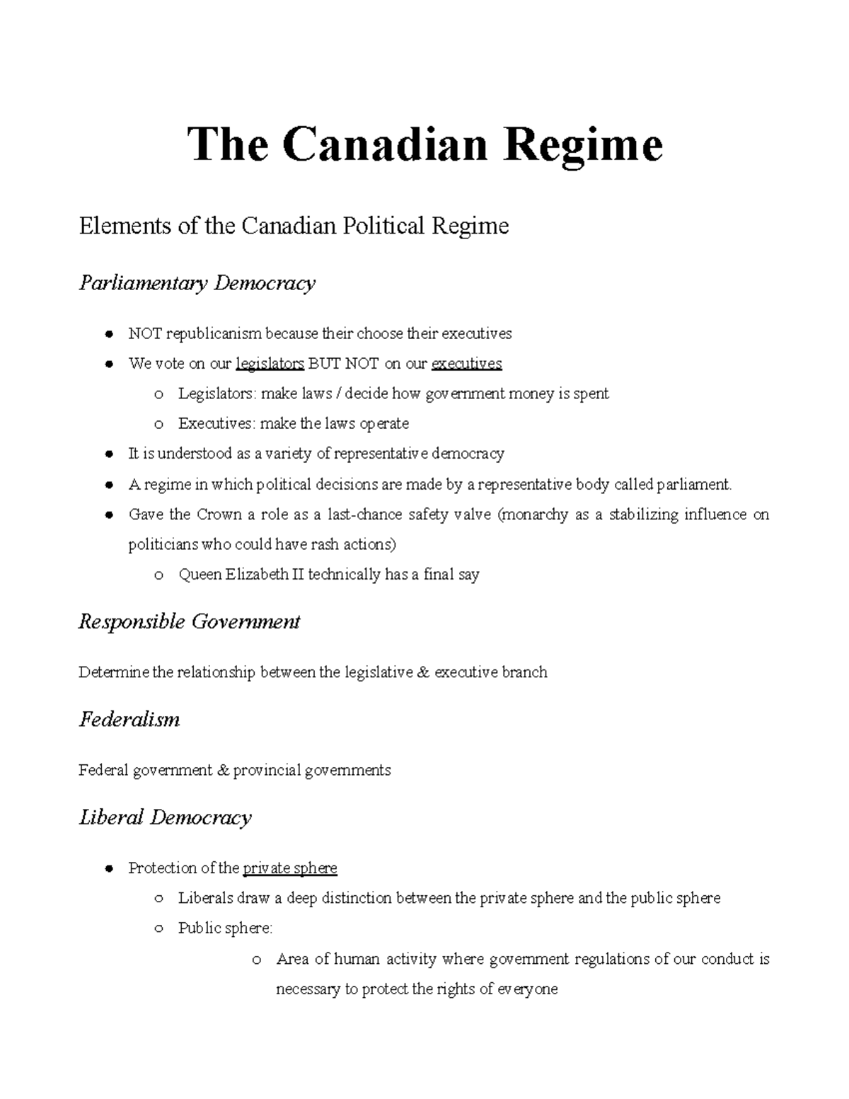The Canadian Regime - Part of the test review for the first exam of the ...