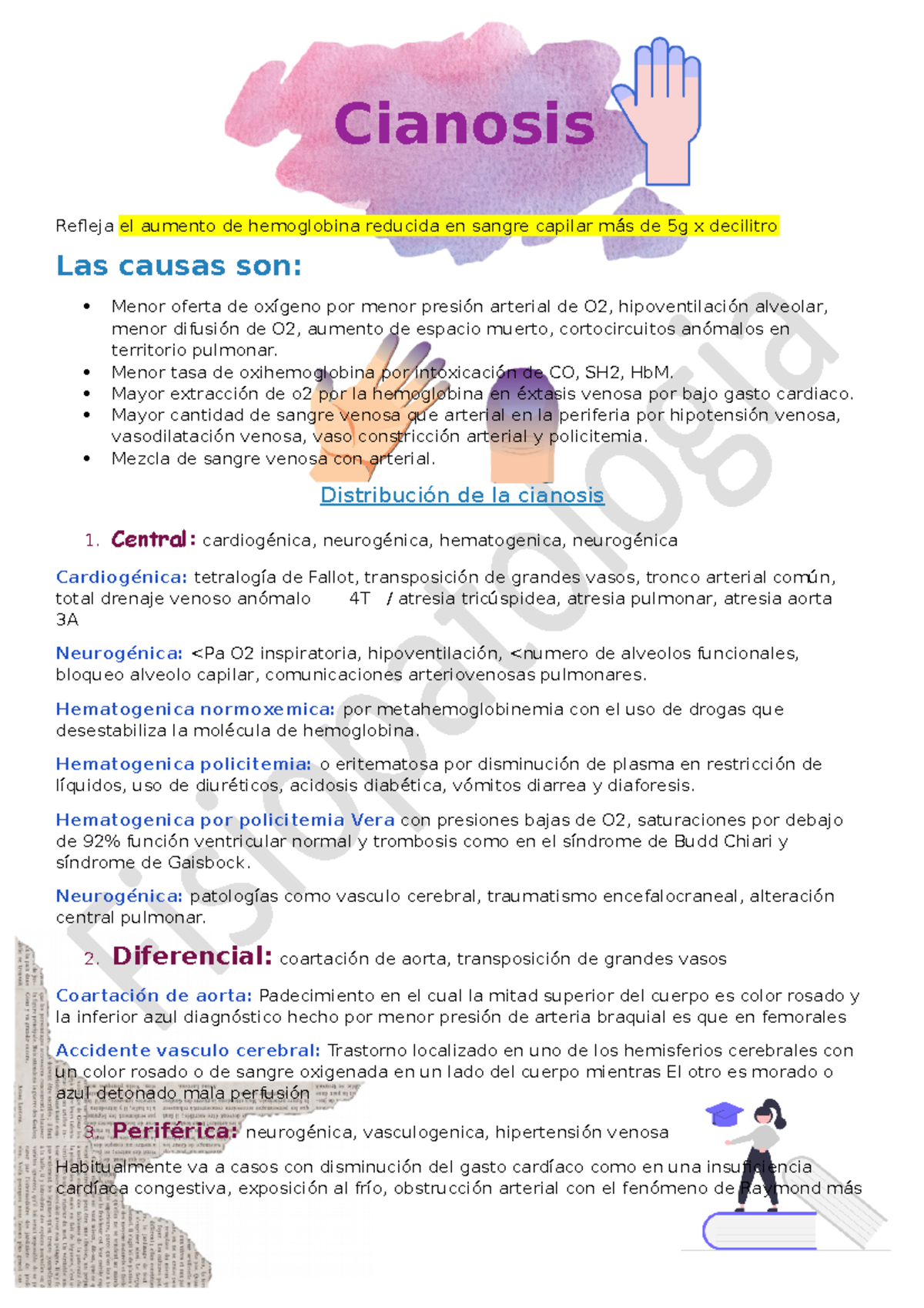 Cianosis - Refleja el aumento de hemoglobina reducida en sangre capilar ...