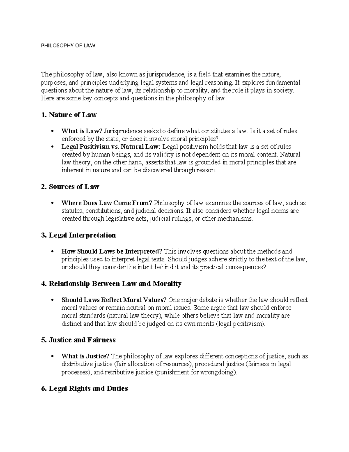 Philosophy OF LAW - PHILOSOPHY OF LAW The philosophy of law, also known ...