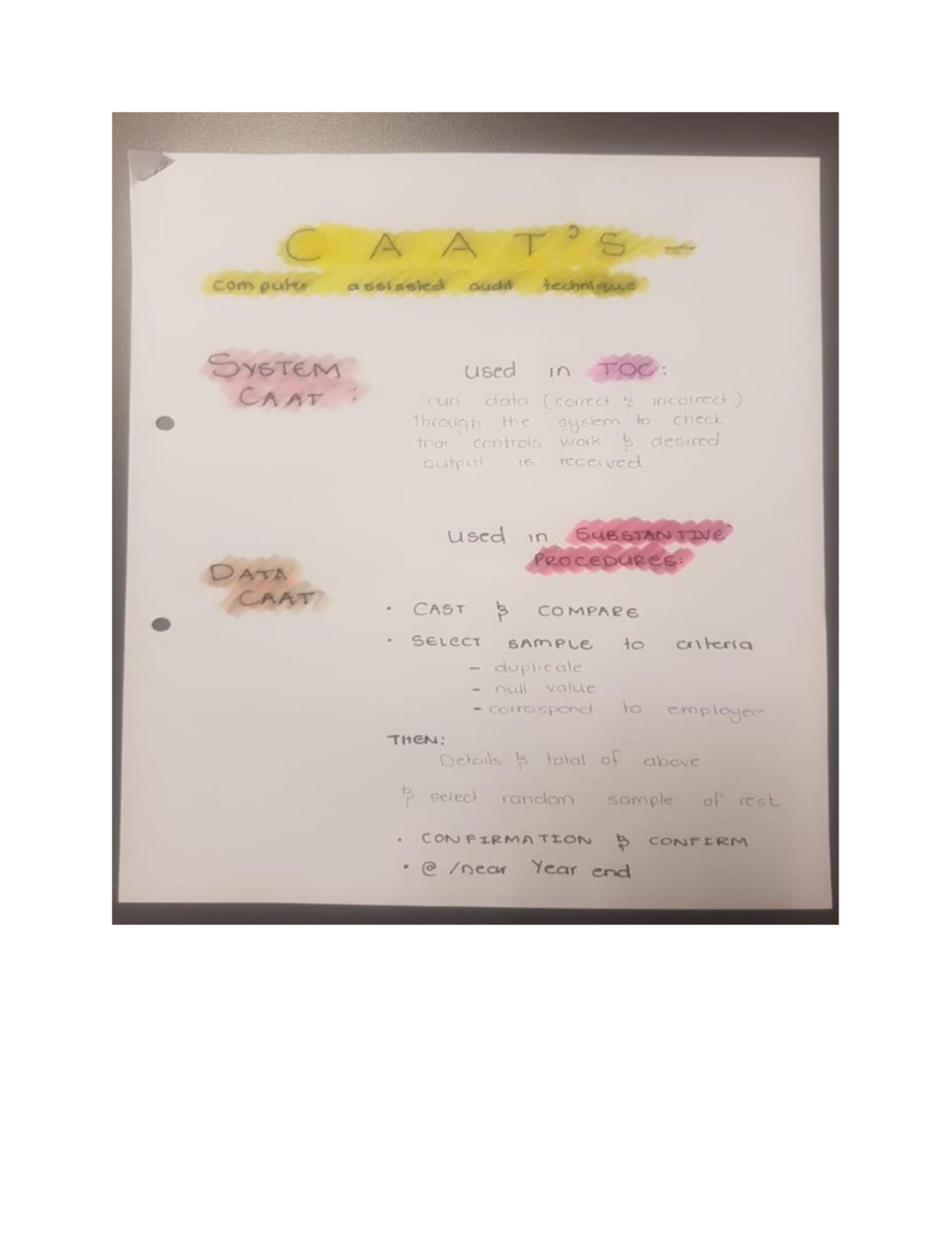 Document 1 - NOTES ON CAATS - AUD300 - CA TPS computer assisted audit ...