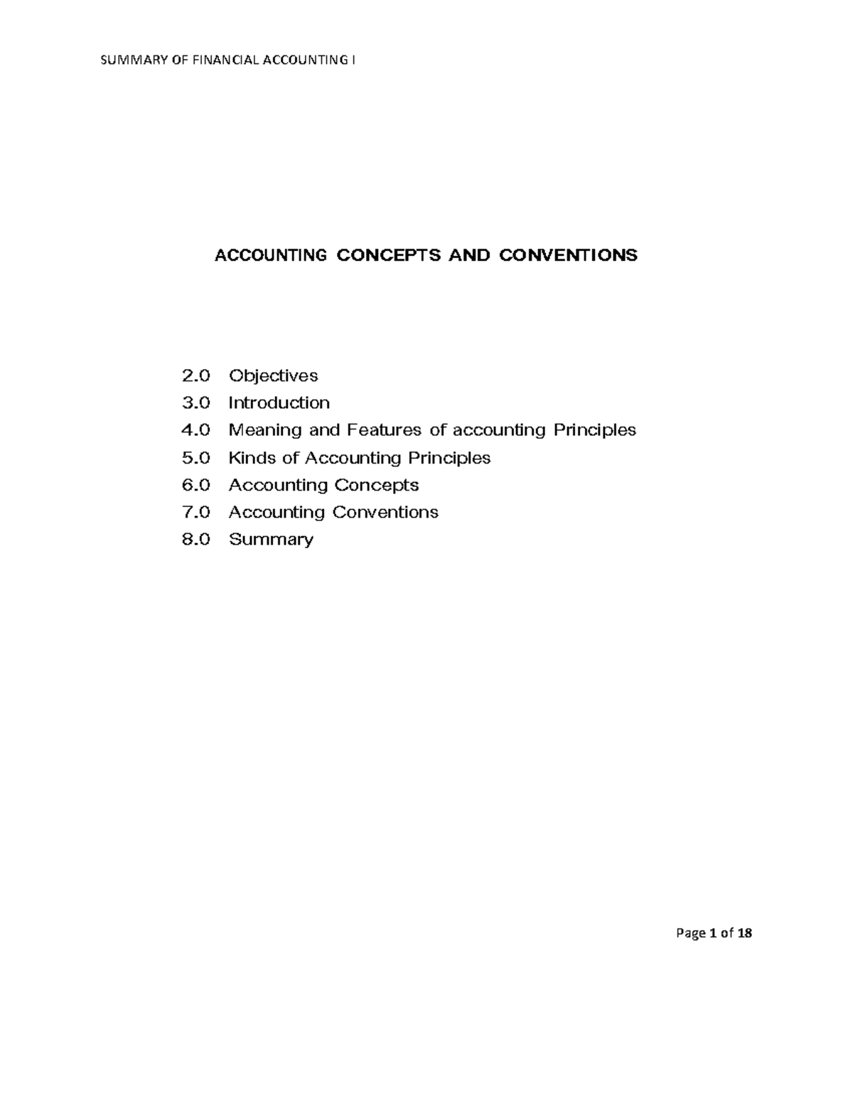 Financial Accounting 2 ACCOUNTING CONCEPTS AND CONVENTIONS - ACCOUNTING ...