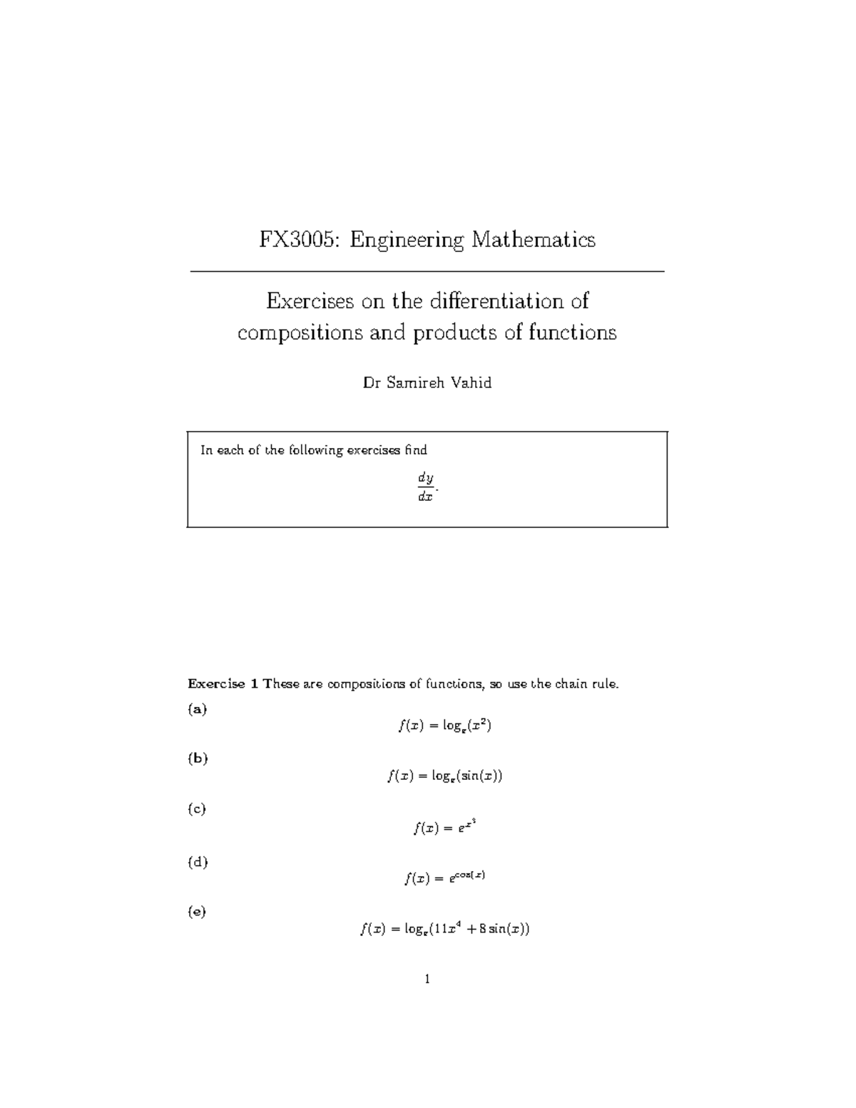 Exercises on compositions and products - FX3005: Engineering ...