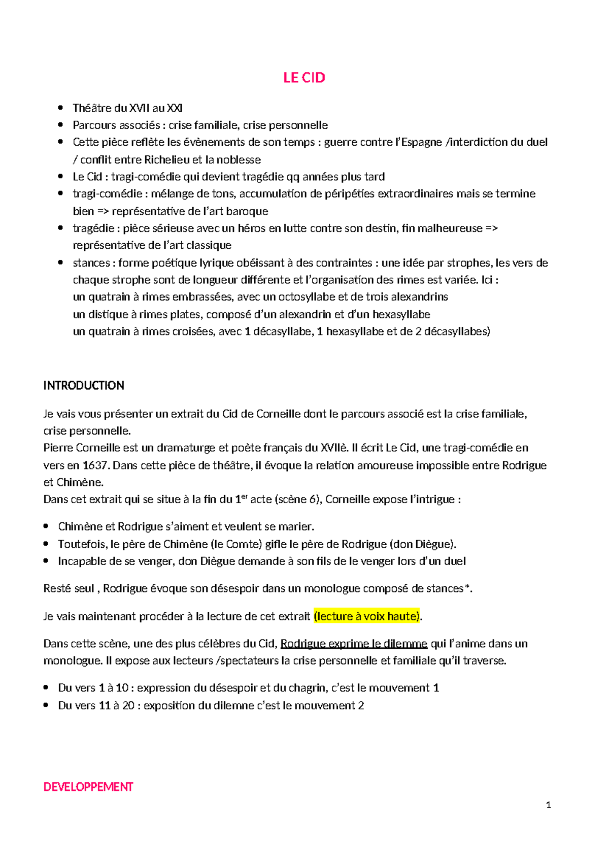 Texte 1 le cid - Les hirondelles représentent symboliquement l'espoir ...