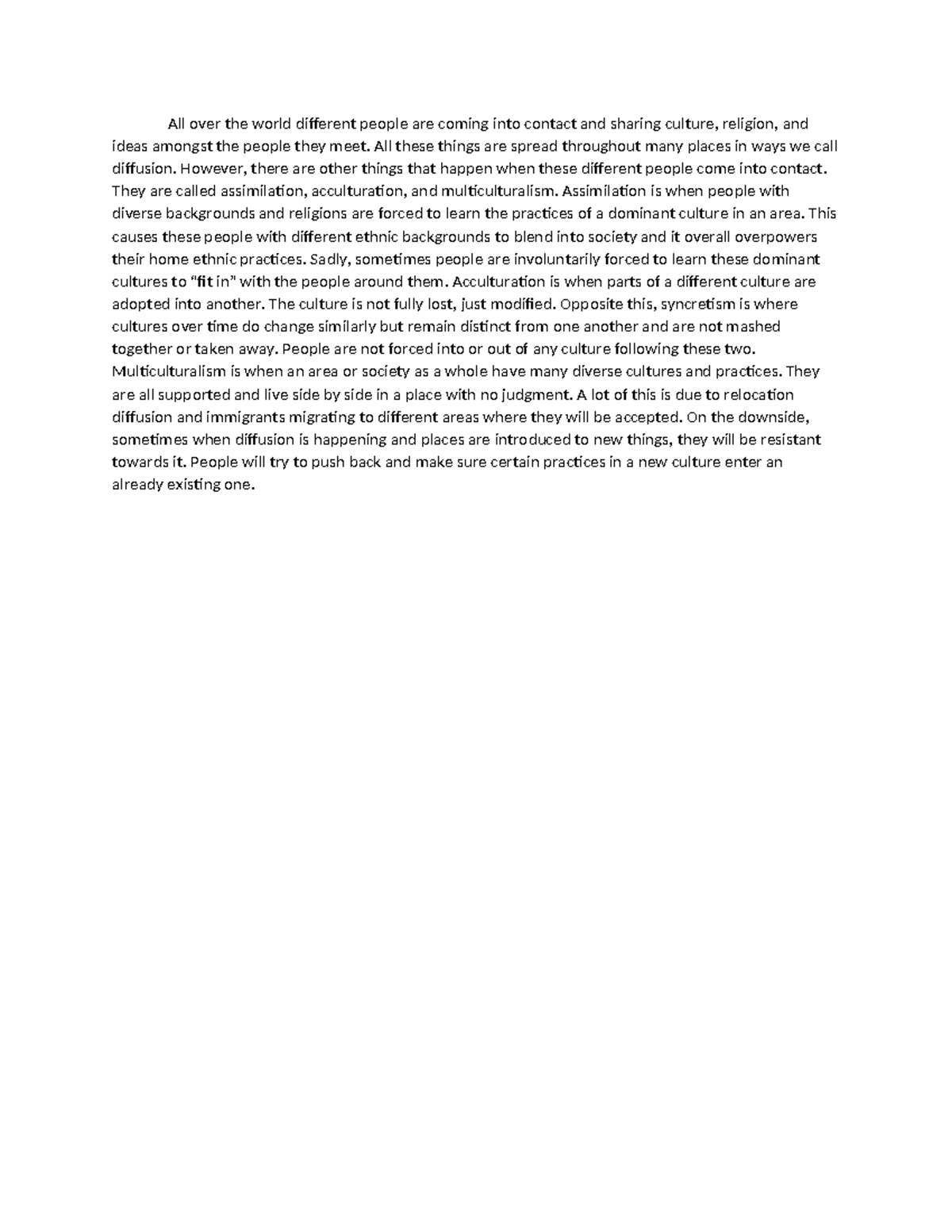 Mr. Sinn video summary 2 Assimilation, Acculturation ...