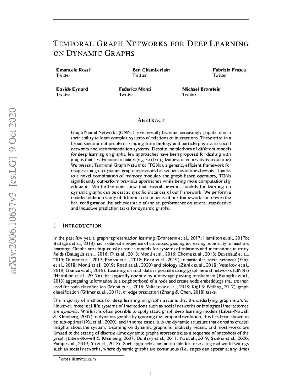 Temporal Graph Networks Paper Temporal Graph Networks For Deep