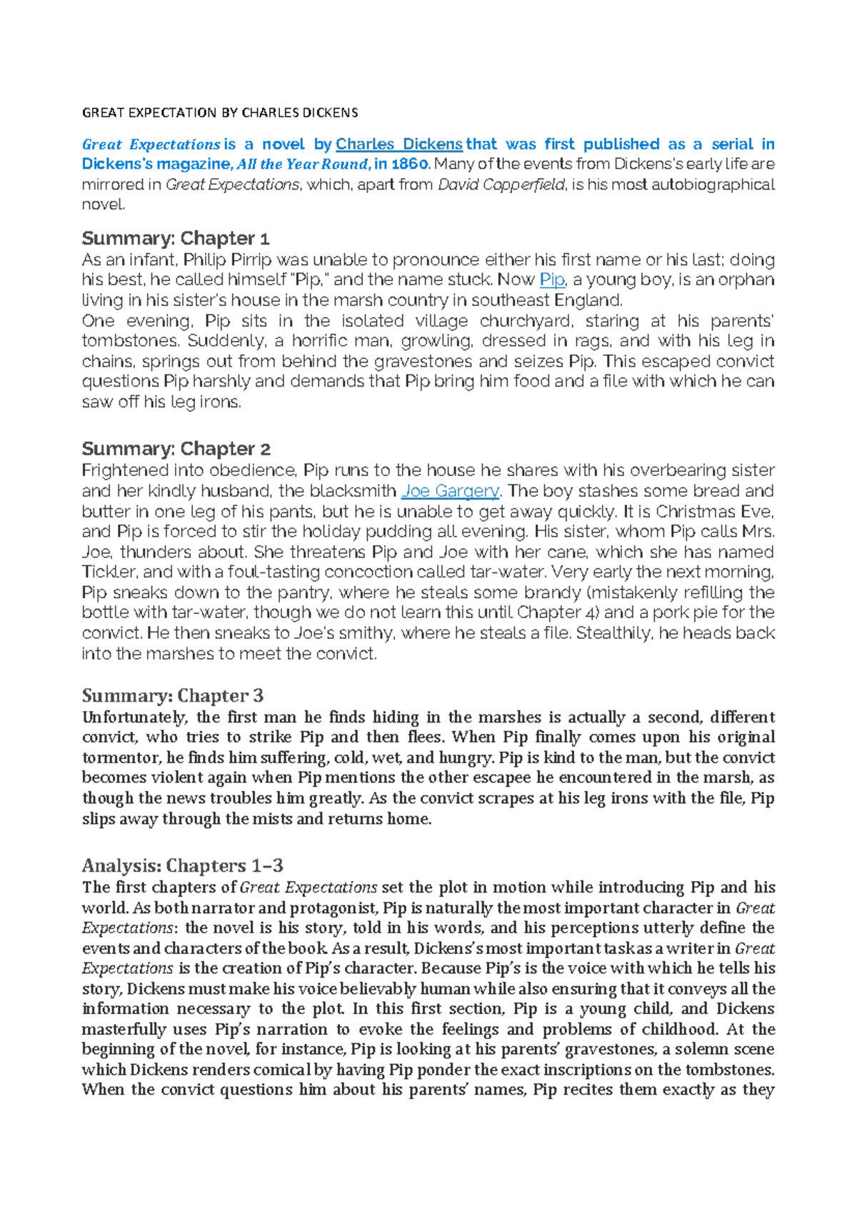 Great Expectation BY Charles Dickens - GREAT EXPECTATION BY CHARLES ...