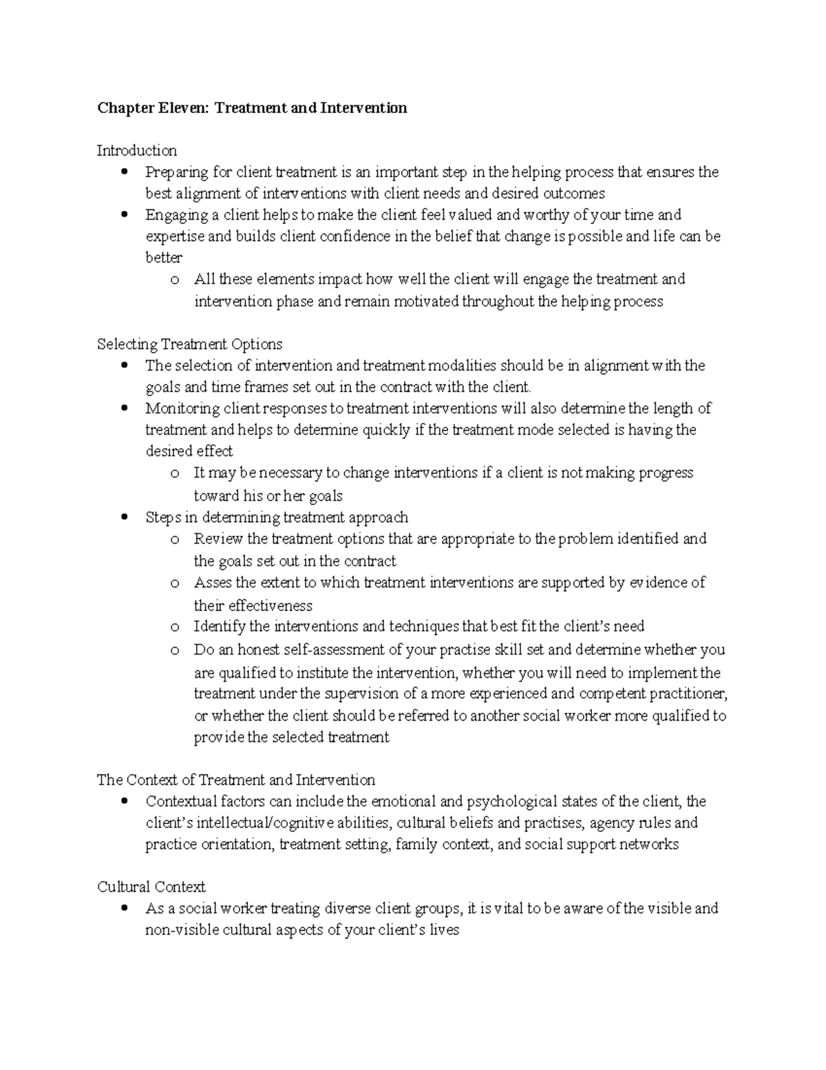 Chapter Eleven Treatment and Intervention - Chapter Eleven: Treatment ...