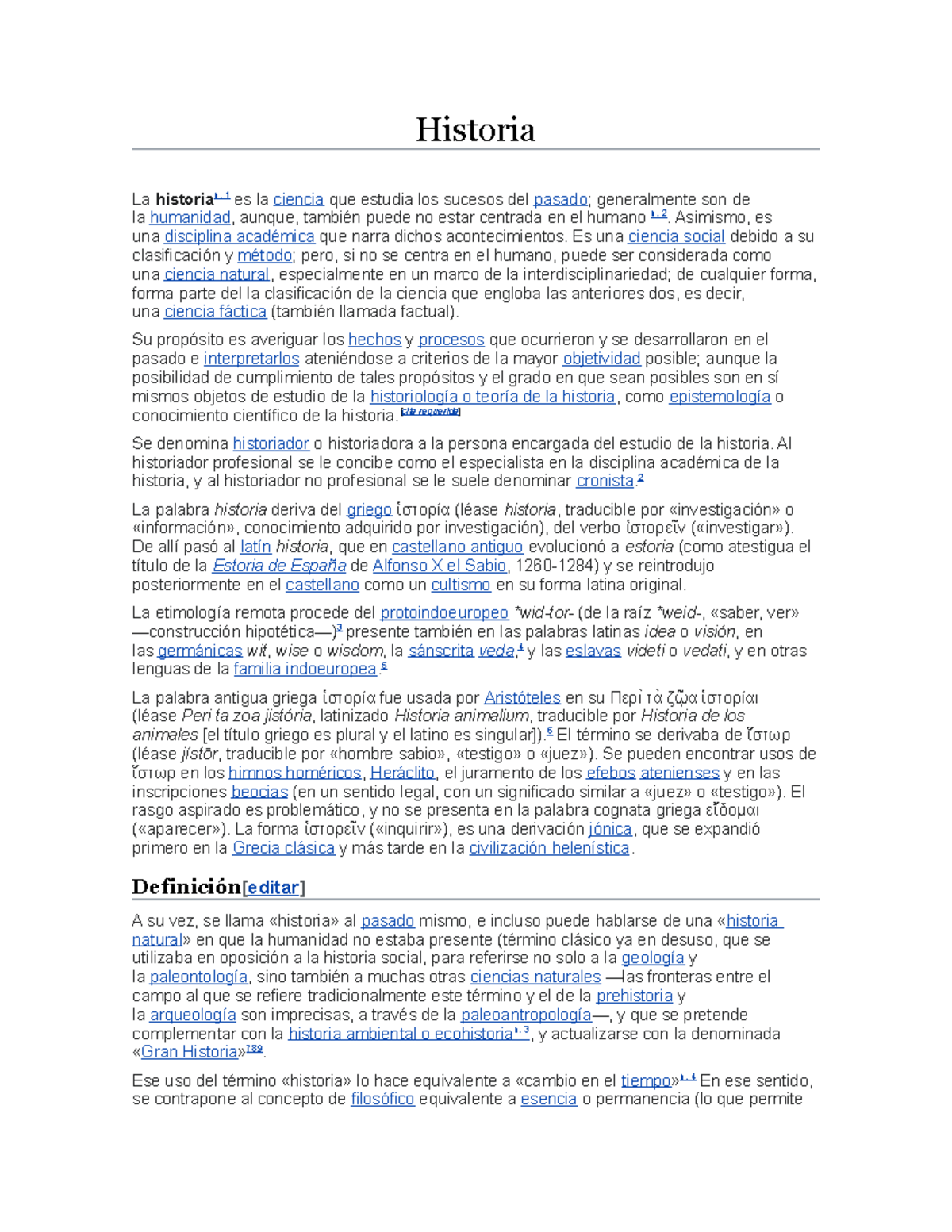 Historia - Resumen Completo - Concpto Historia - Historia La historia n ...