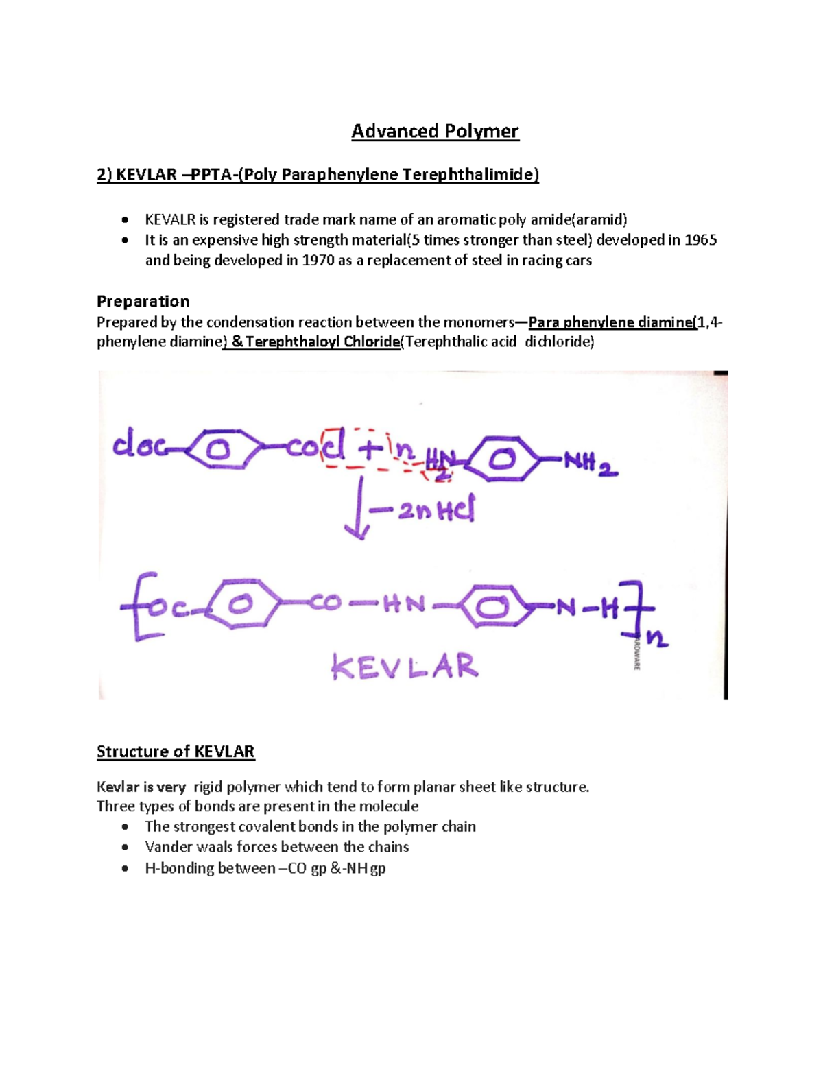 Advanced Polymer - Three types of bonds are present in the molecule ...