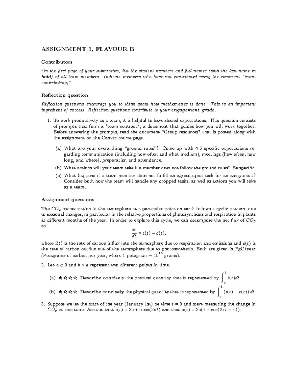 First Group Assignment - ASSIGNMENT 1, FLAVOUR B Contributors On the first page of your ...