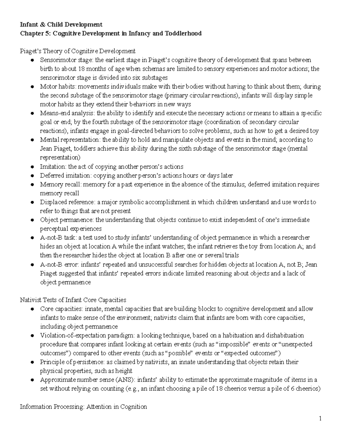 Ch 5 Cognitive Development in Infancy and Toddlerhood - Infant & Child ...