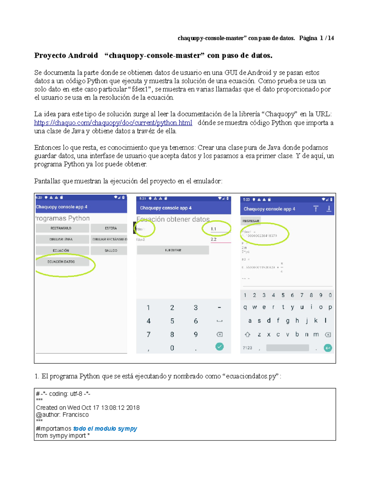 Proyecto Chaquopy Datos Java Python Proyecto Android Chaquopy