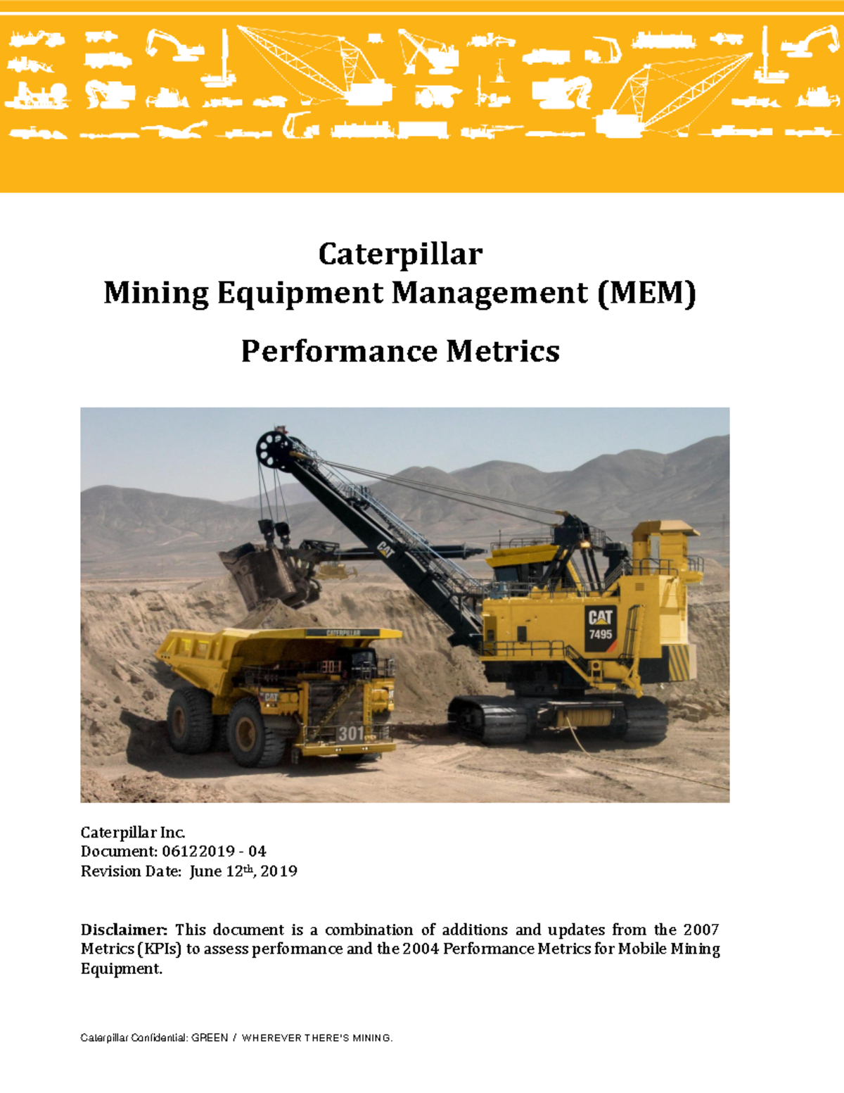 2019 Caterpillar Mining Equipment Management Metrics Document V4 ...