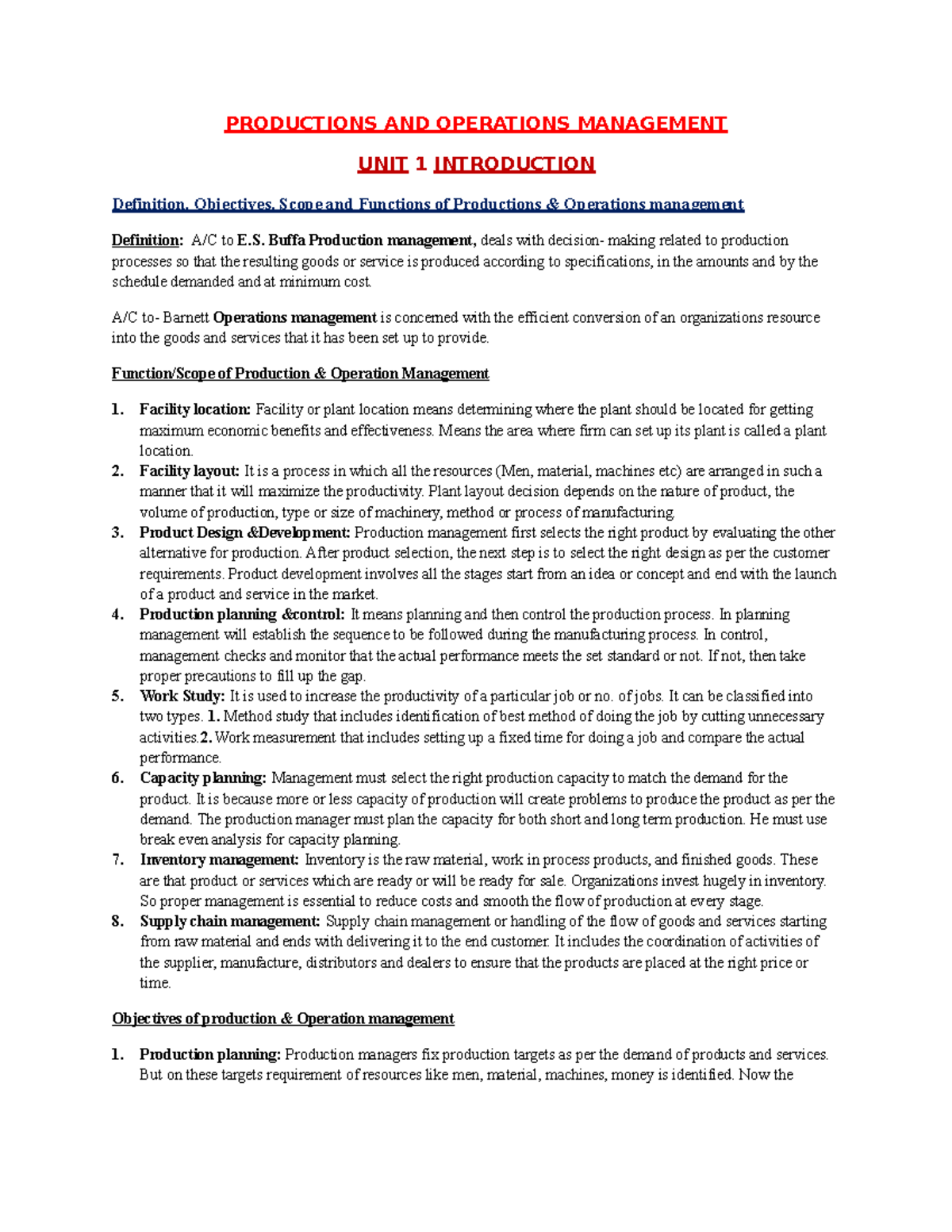 Productions AND Operations Management - PRODUCTIONS AND OPERATIONS ...