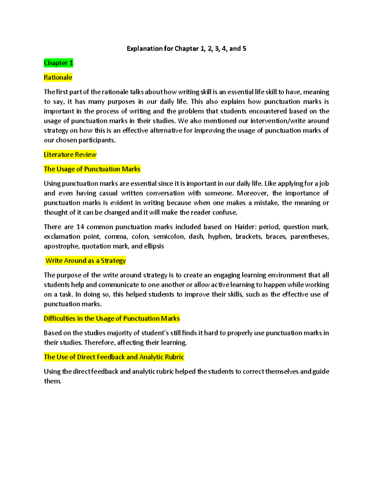 Explanationss - lesson plan - Explanation for Chapter 1, 2, 3, 4, and 5 ...
