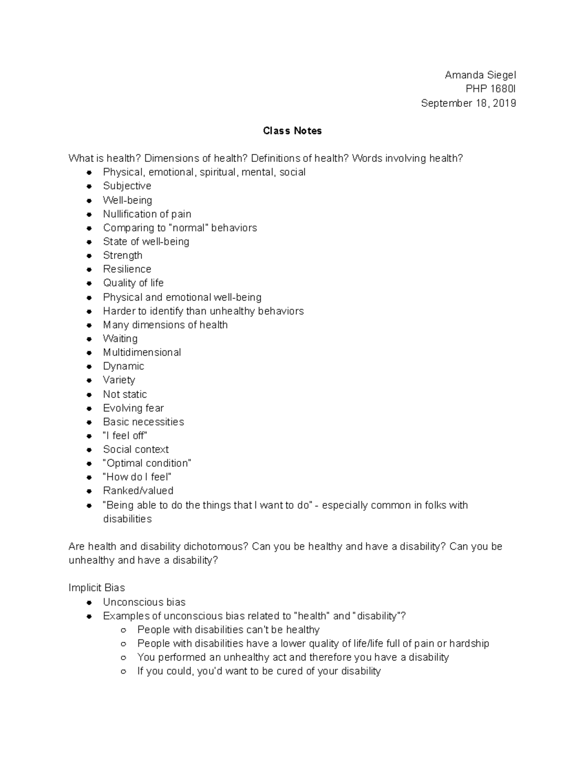 9/18 Class Notes - Amanda Siegel PHP 1680I September 18, 2019 Class ...