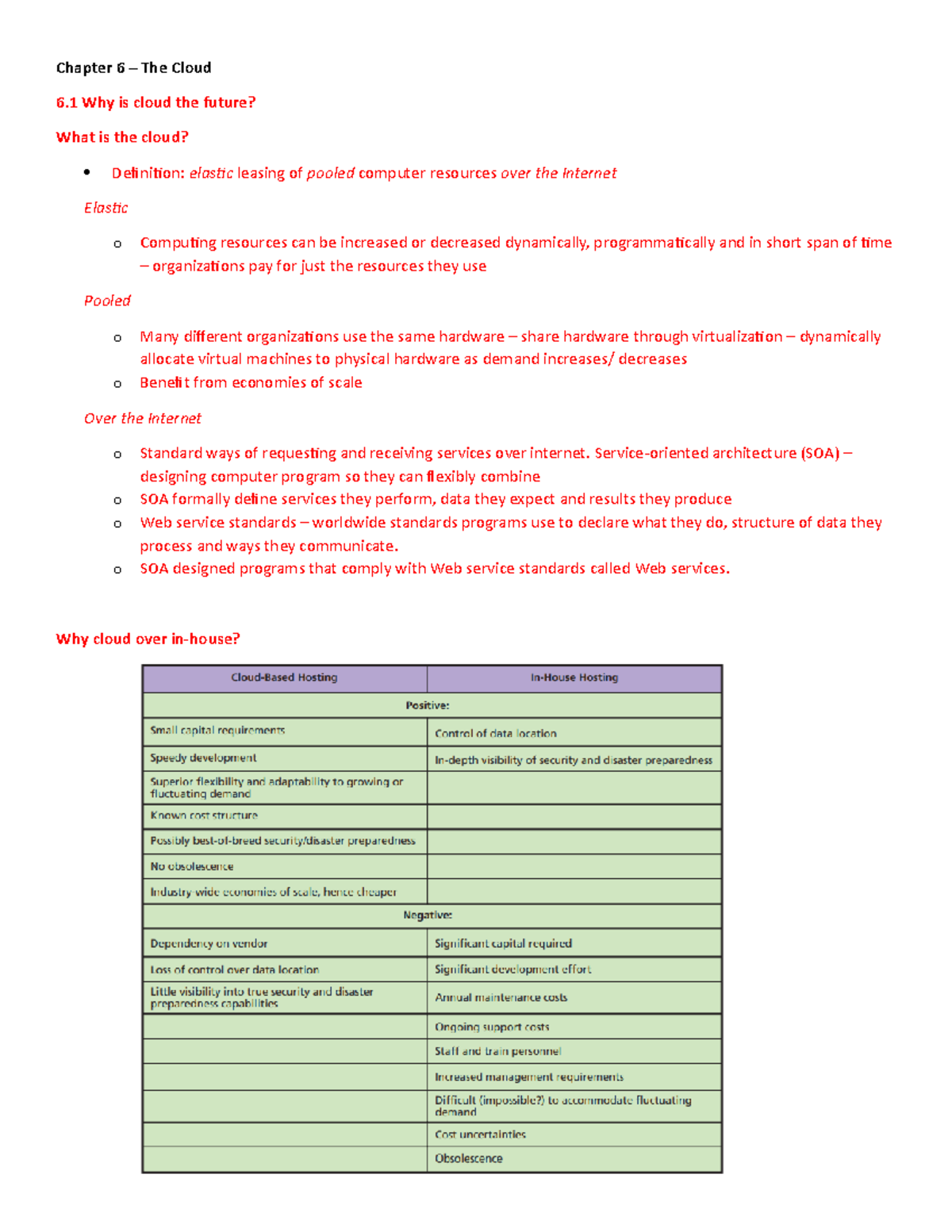 Week 4 - tutorial questions and answers for week 4 - Chapter 6 – The Cloud 6 Why is cloud the ...