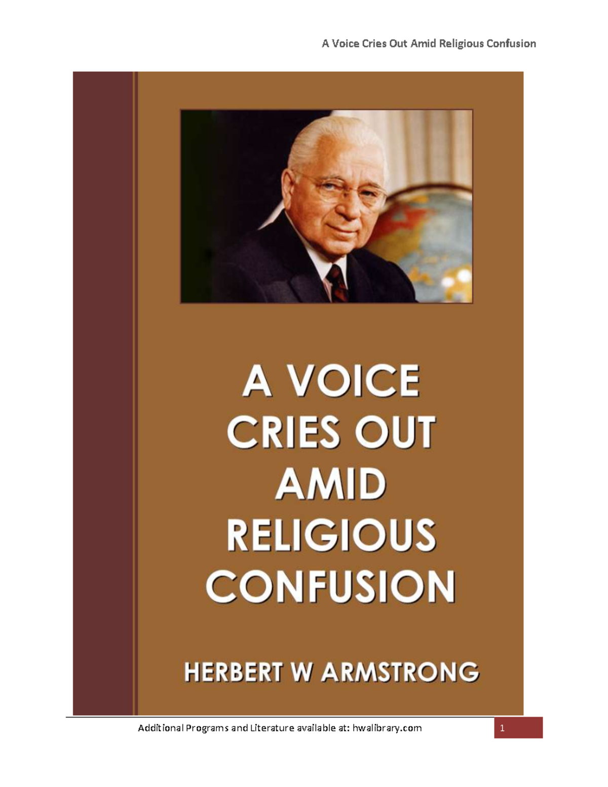 A Voice Cries OUT AMID Religious Confusion - A Voice Cries Out Amid ...