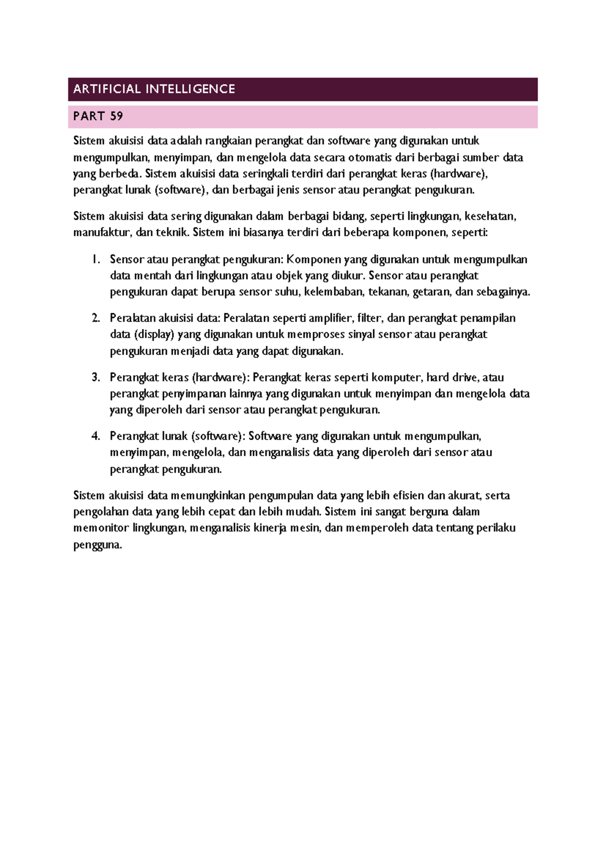Artificial Intelligence Part 59 Sistem Akuisisi Data - ARTIFICIAL INTELLIGENCE PART 59 Sistem ...